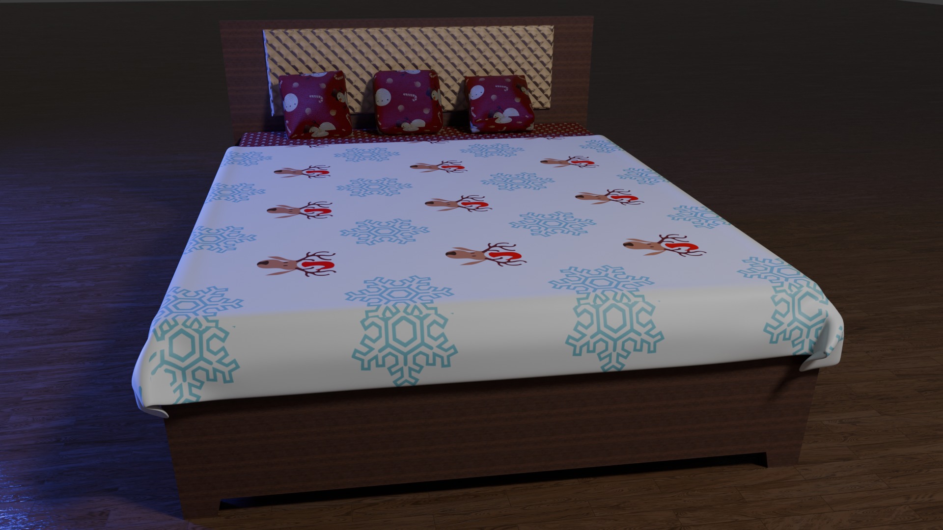 Modern Big Size Bed 3D Model for Interior Design free 3D model | CGTrader