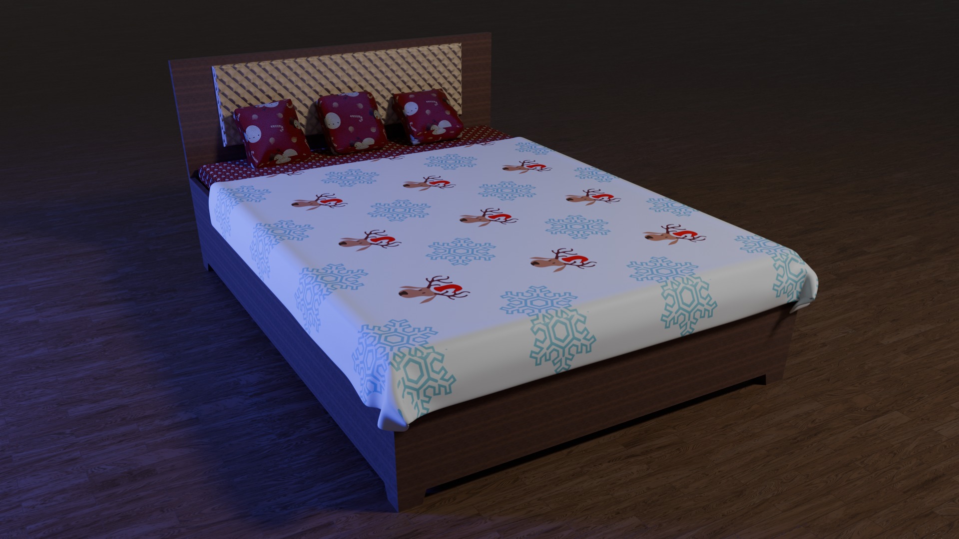 Modern Big Size Bed 3D Model for Interior Design free 3D model | CGTrader
