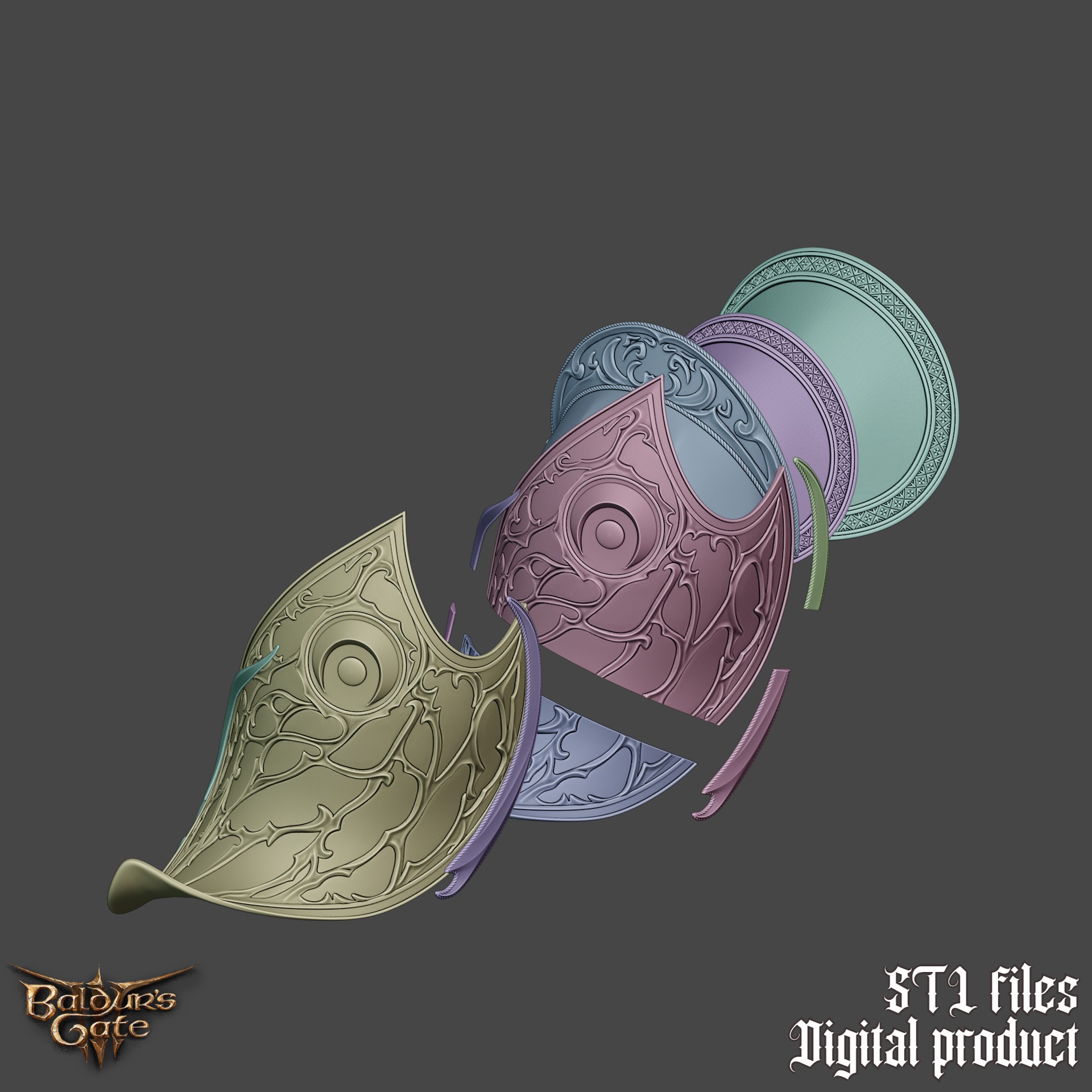 Fantasy Nightsong Dame Aylin Armor Shoulders Baldurs Gate 3 3D model 3D ...