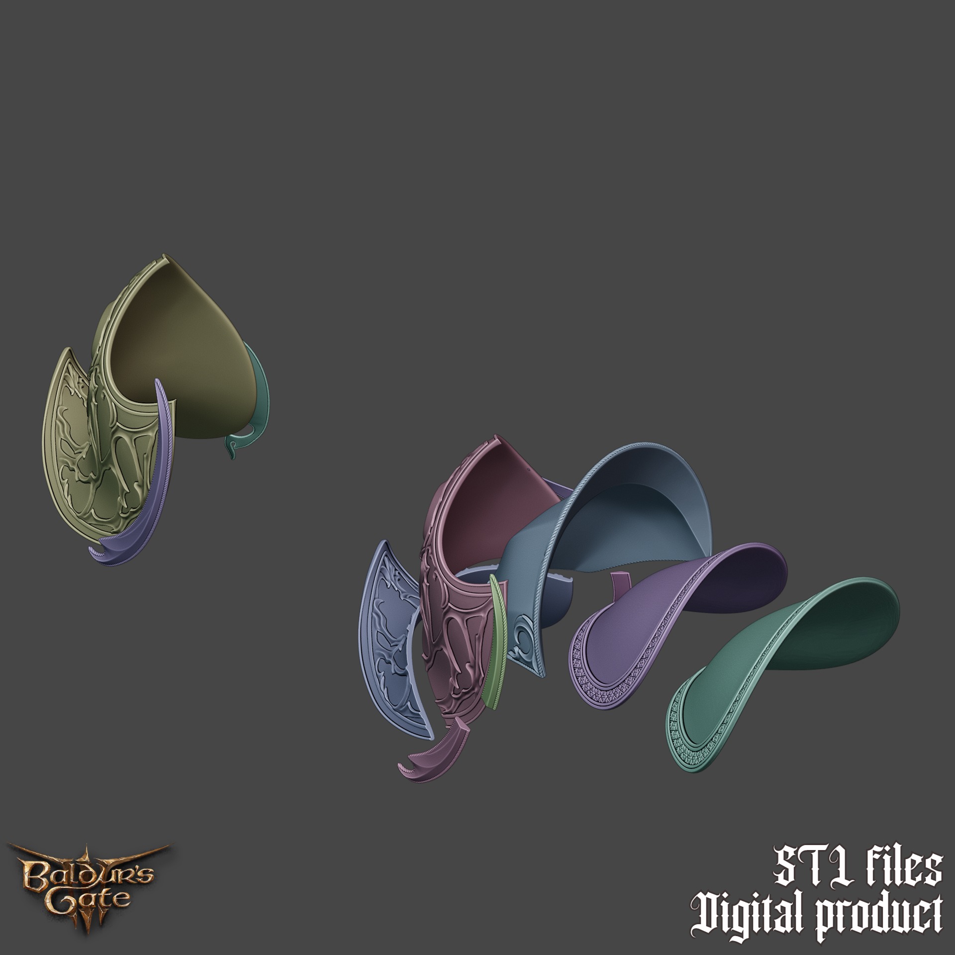 Fantasy Nightsong Dame Aylin Armor Shoulders Baldurs Gate 3 3D model 3D ...