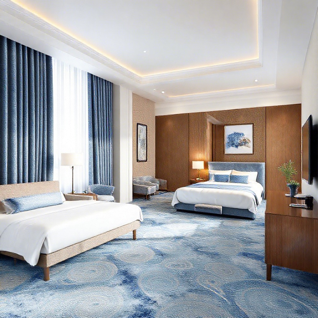 A 3d model hotel room ege carpets watercolour blue 3D model | CGTrader