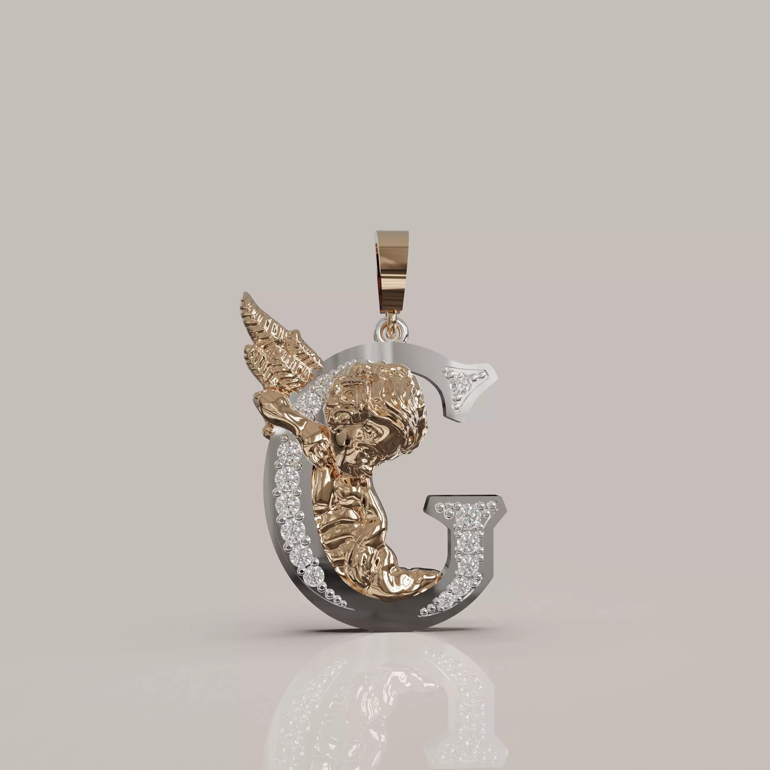 Angel Letter B 3D Model for Jewelry Design Printable Model 3D model 3D ...