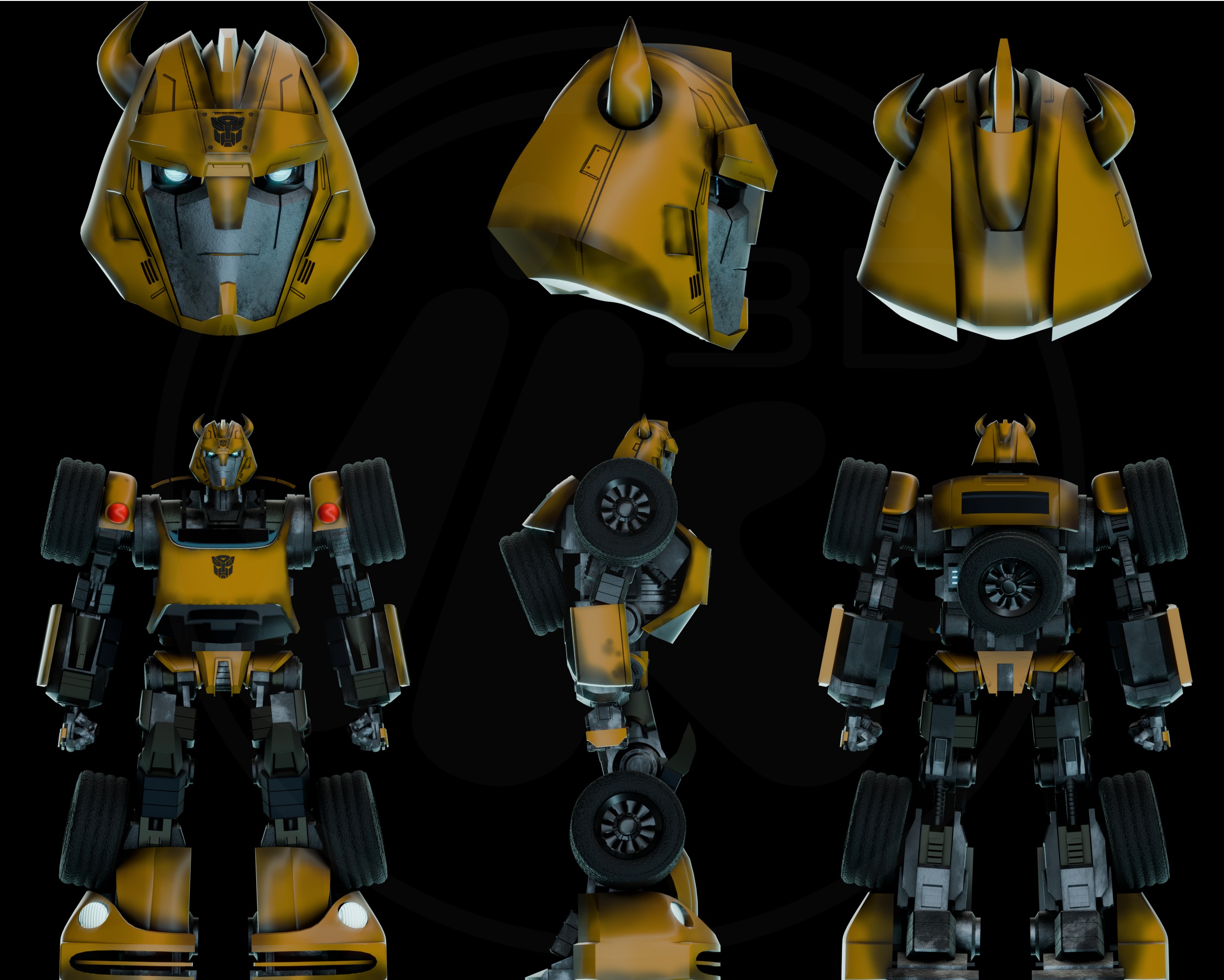 Bumblebee 2024 Model Made for blender free 3D model rigged | CGTrader
