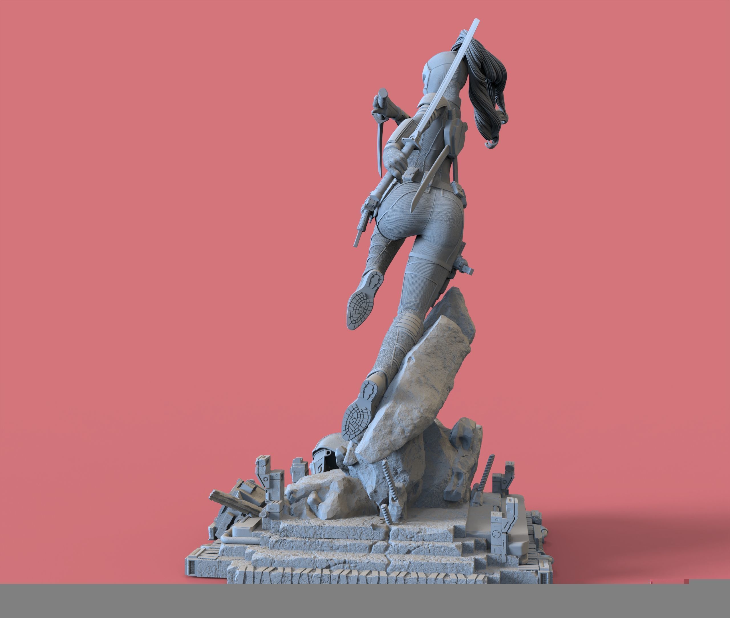 LADY DEADPOOL SCULPTURE 3D PRINT MODEL STL 3D model 3D printable | CGTrader
