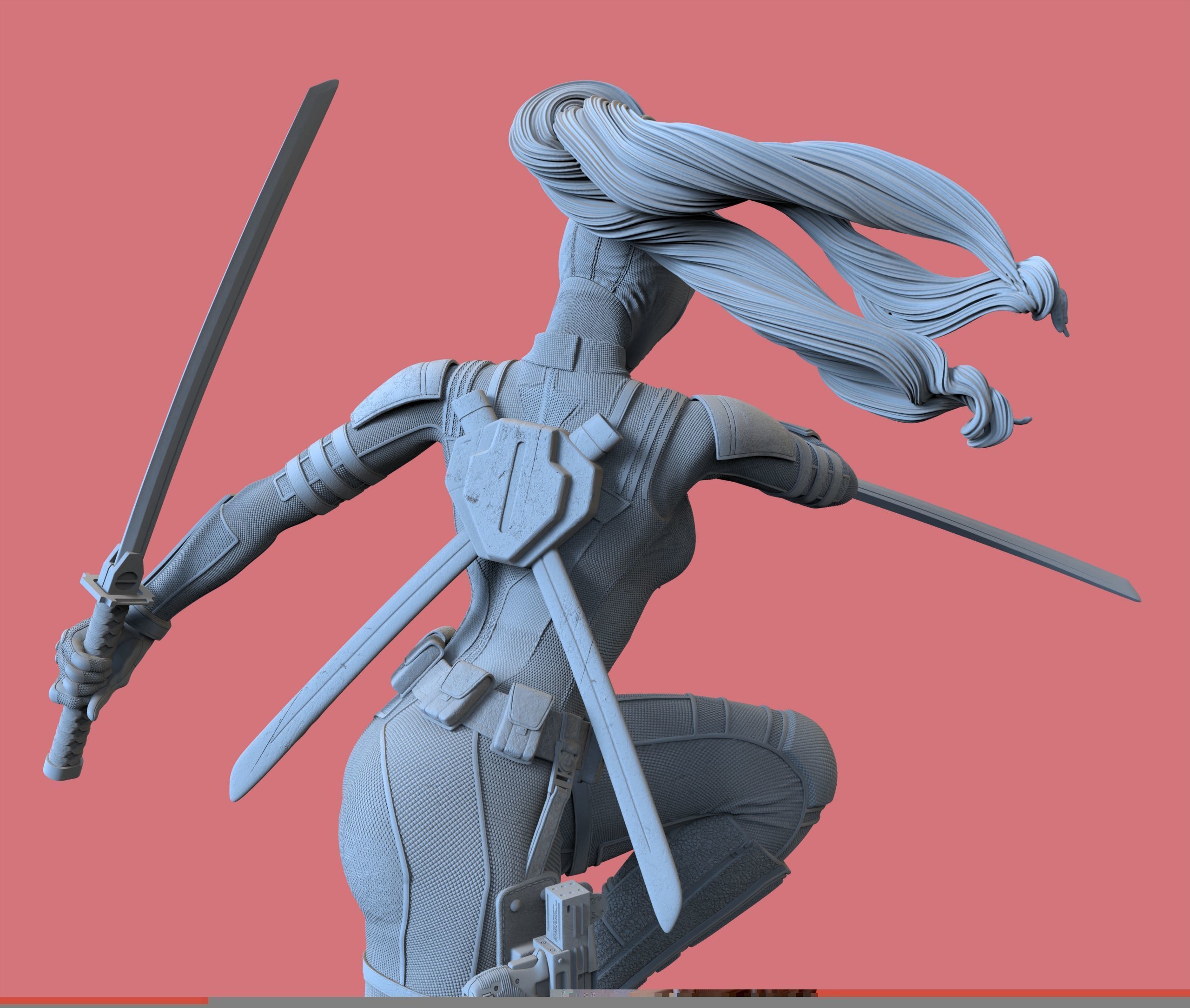 LADY DEADPOOL SCULPTURE 3D PRINT MODEL STL 3D model 3D printable | CGTrader