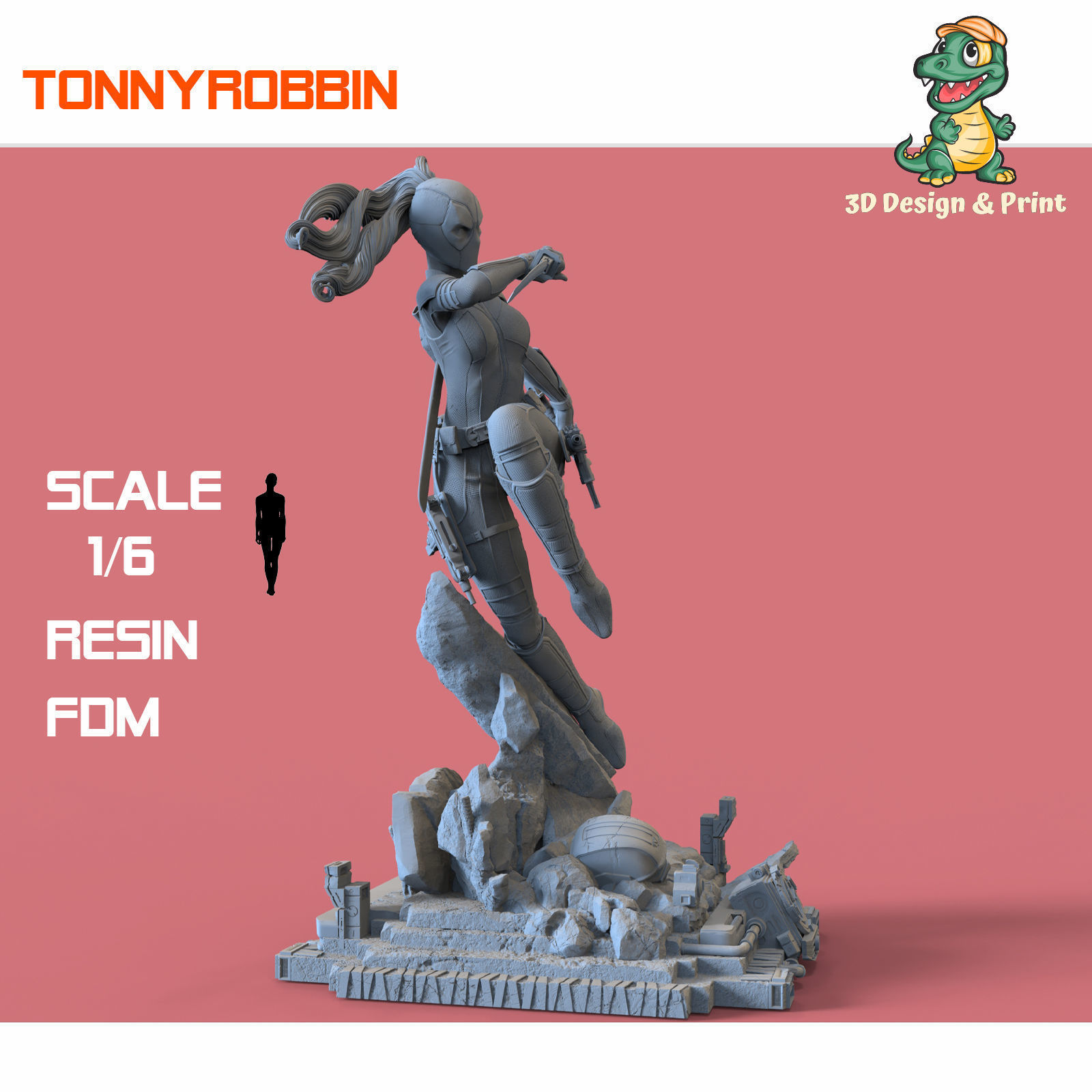 LADY DEADPOOL SCULPTURE 3D PRINT MODEL STL 3D model 3D printable | CGTrader