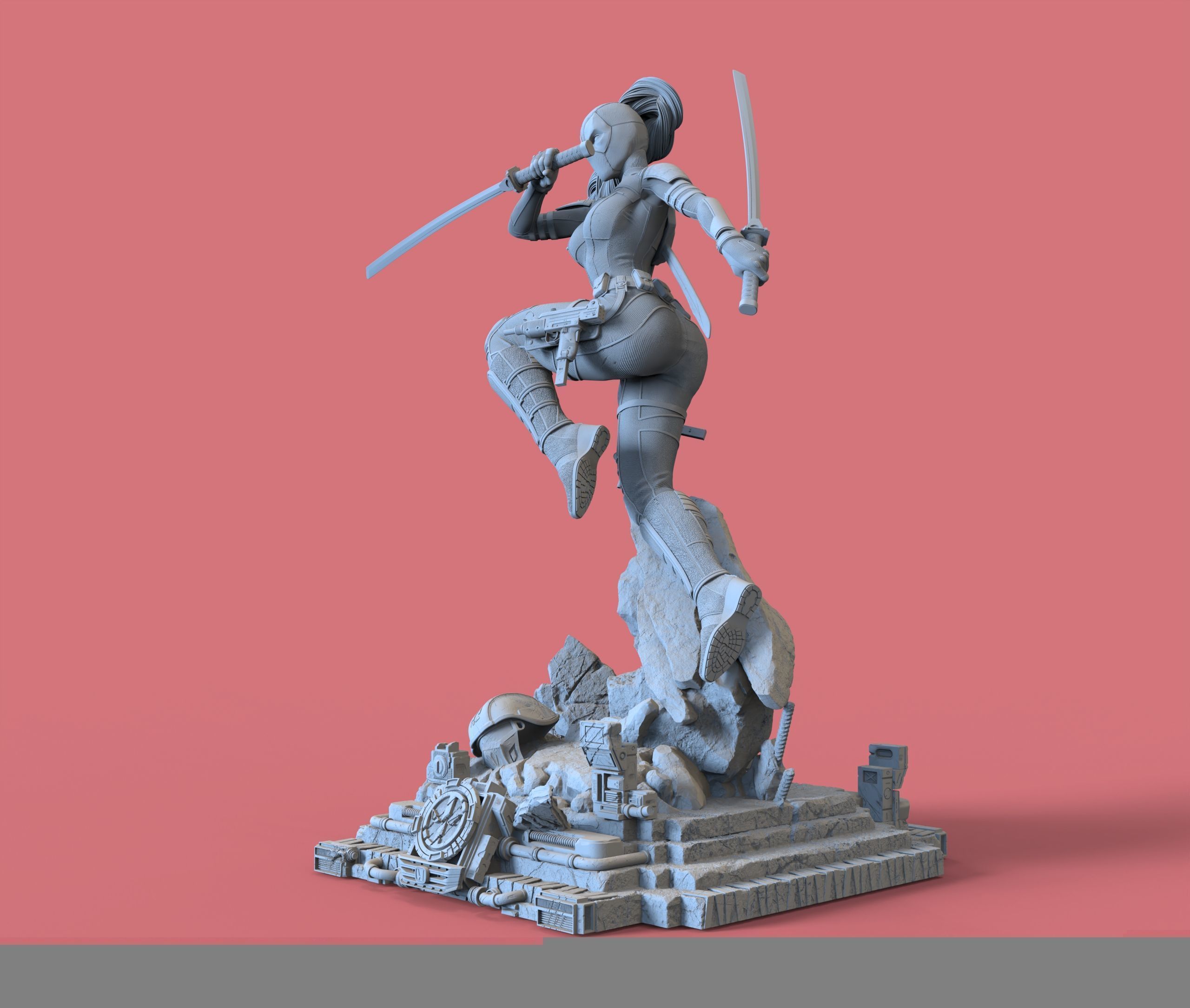 LADY DEADPOOL SCULPTURE 3D PRINT MODEL STL 3D model 3D printable | CGTrader