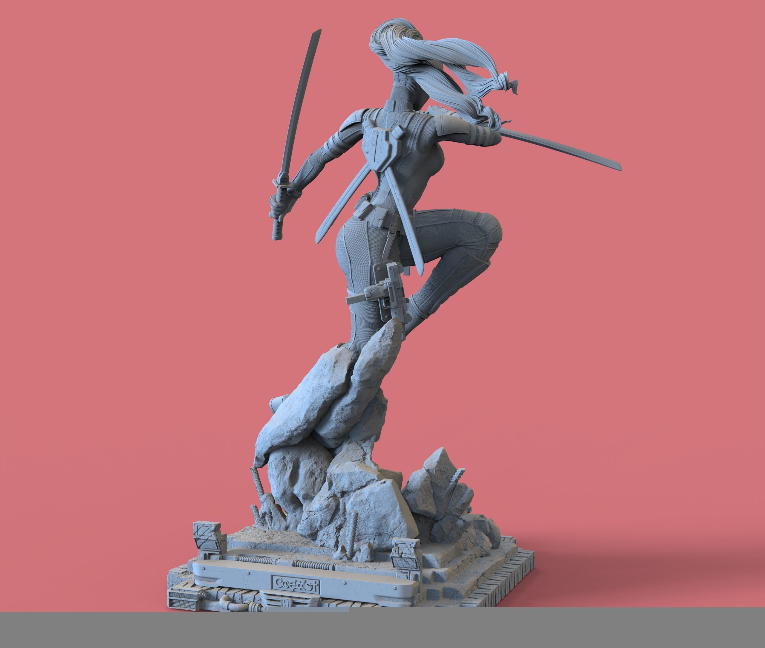 LADY DEADPOOL SCULPTURE 3D PRINT MODEL STL 3D model 3D printable | CGTrader