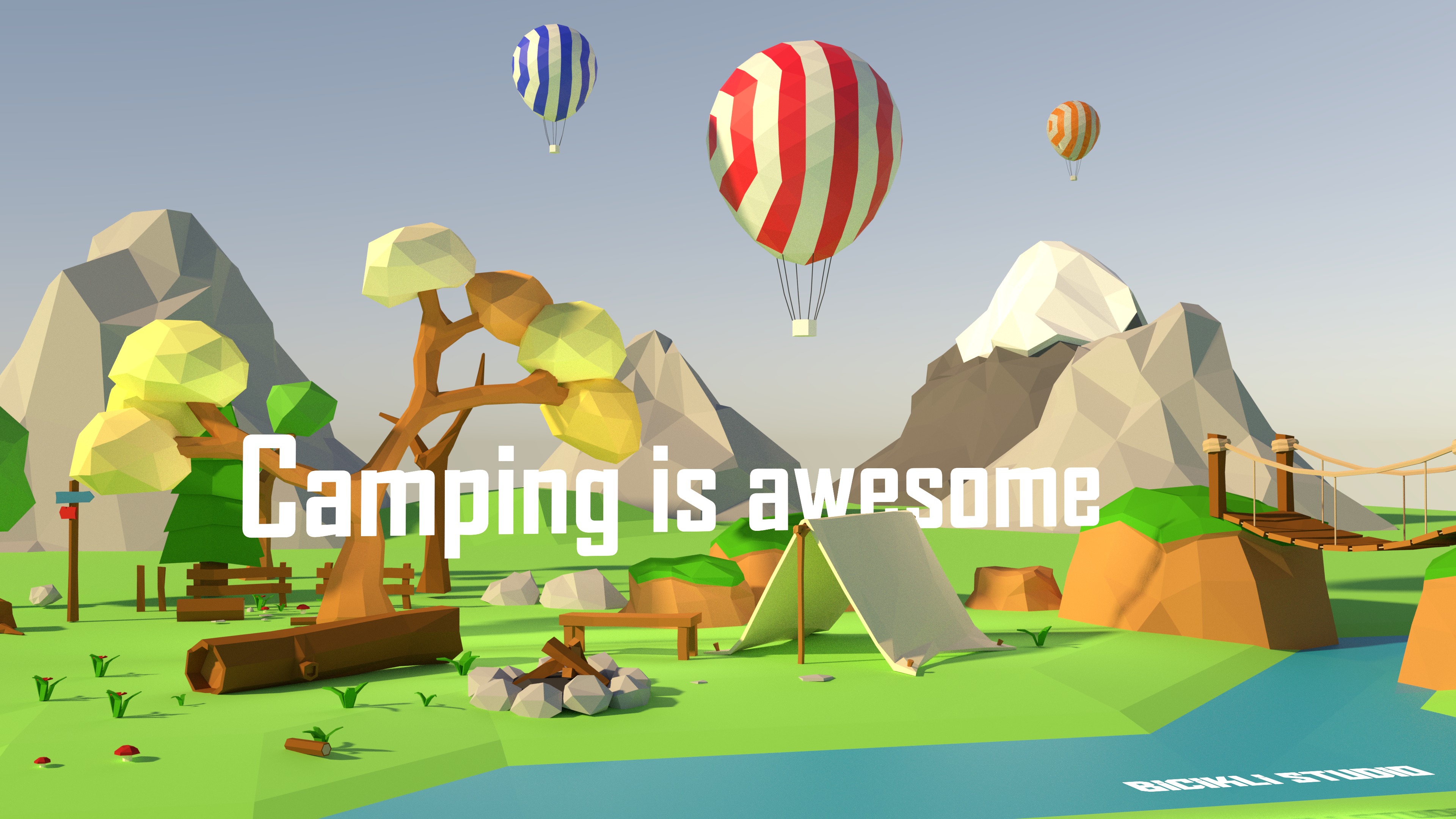 Low poly camping assets free VR / AR / low-poly 3D model | CGTrader