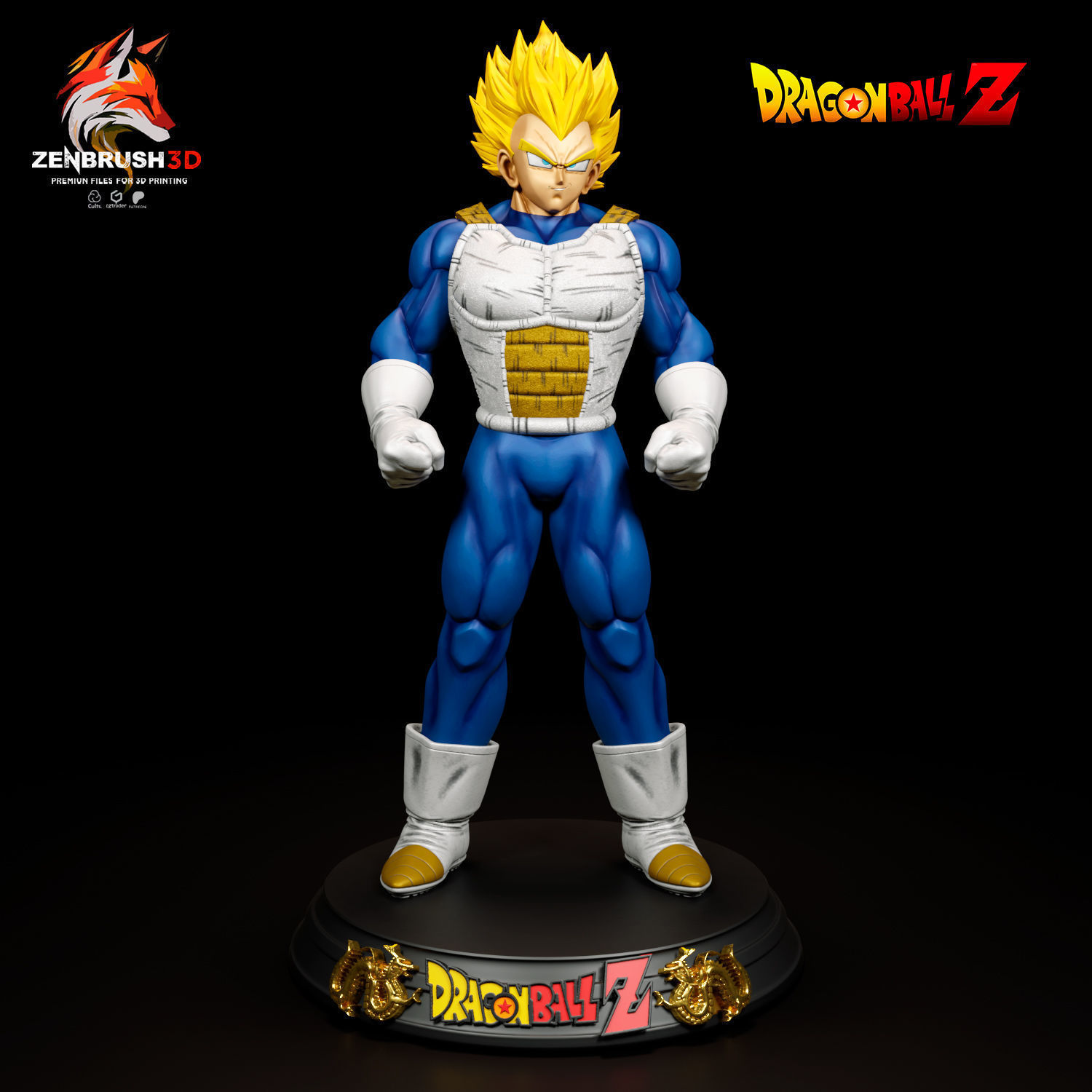Vegeta - Dragon Ball - SSJ - BLUE 3D Printing 3D model 3D printable ...