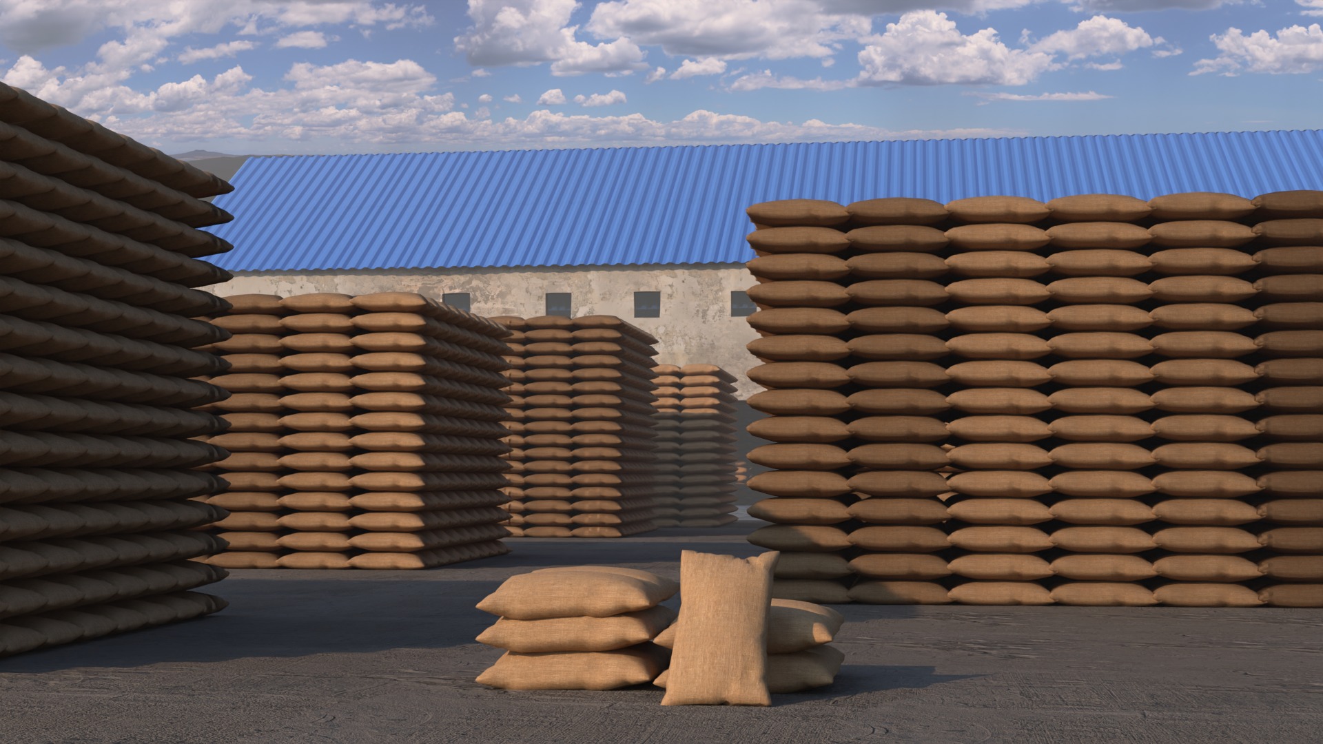 Realistic Warehouse Scene 3D Model in Blender 3D model | CGTrader