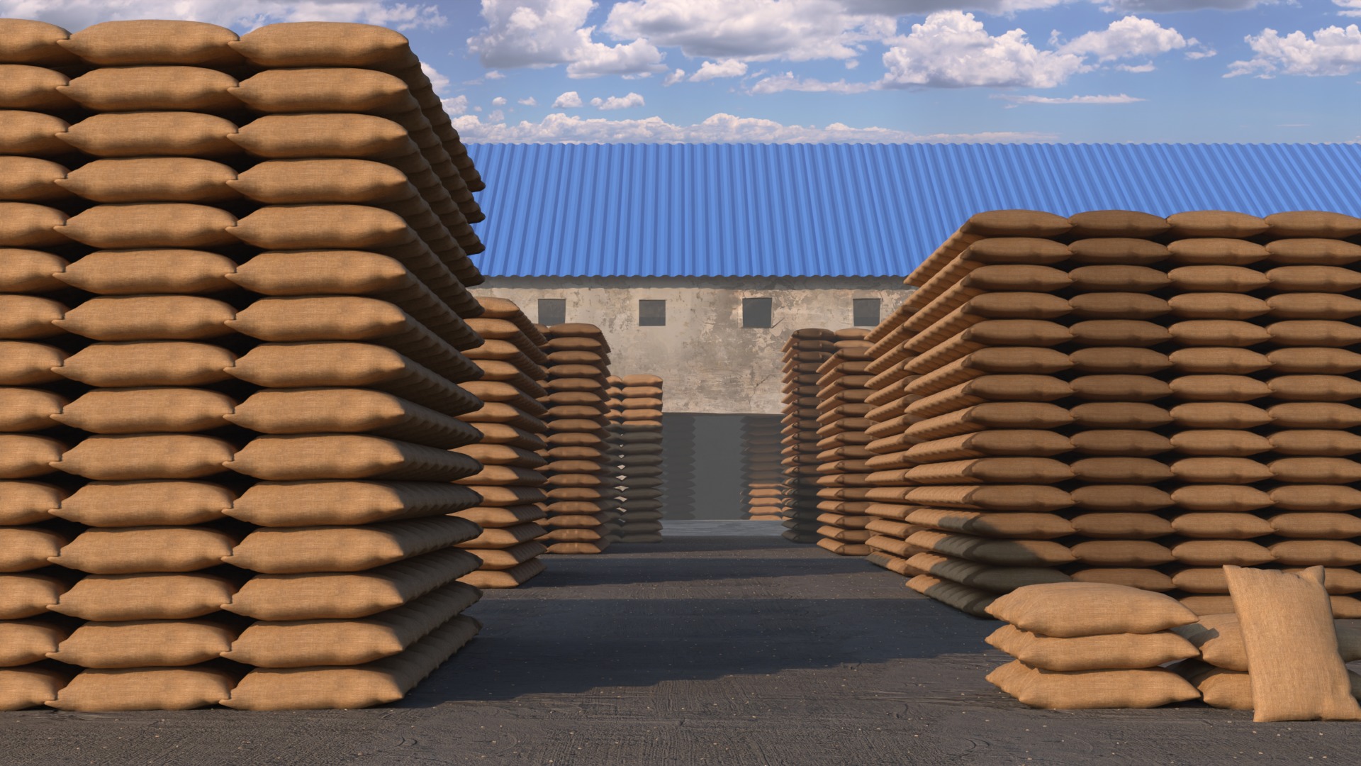 Realistic Warehouse Scene 3D Model in Blender 3D model | CGTrader