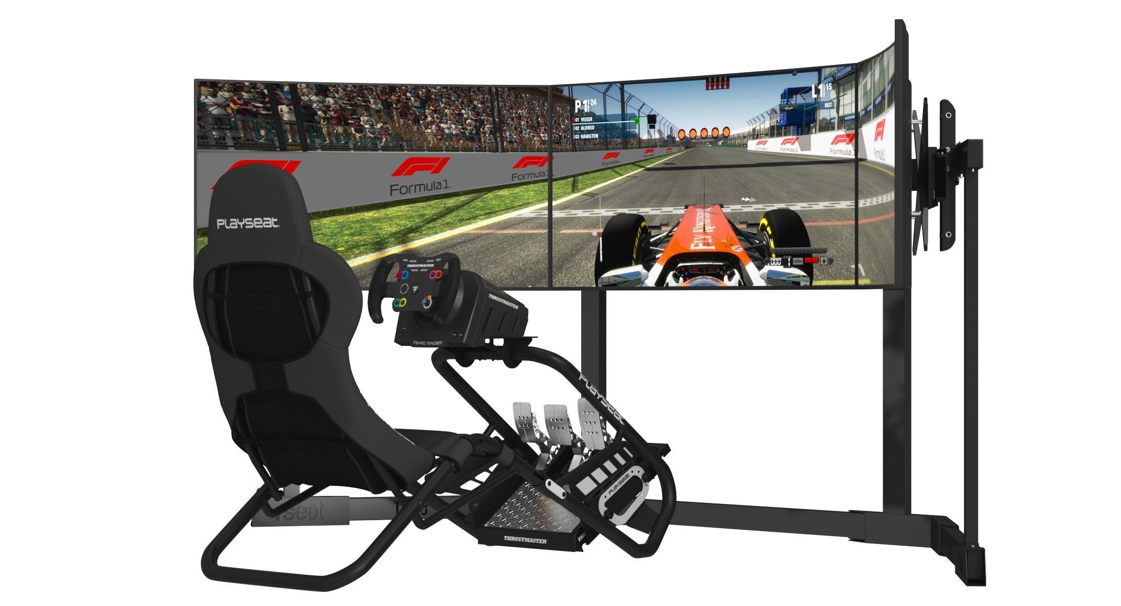 Playseat Trophy - Sim Racing Seat with 3 Monitors 3D model | CGTrader