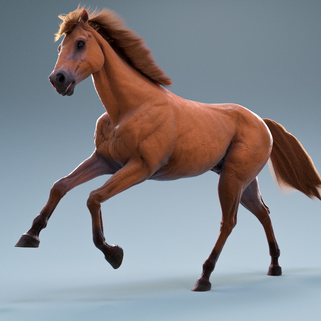 3D model Brown Horse Rig Maya VR / AR / low-poly | CGTrader