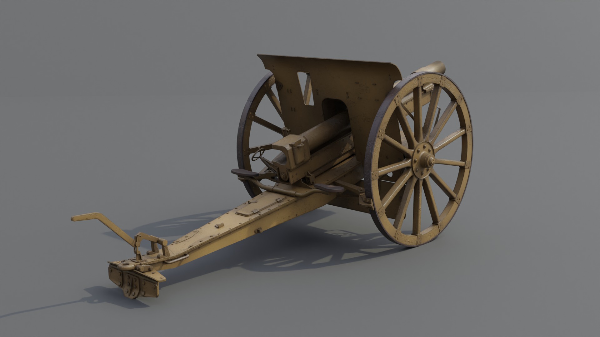 3D model Type 38 75mm field gun VR / AR / low-poly | CGTrader