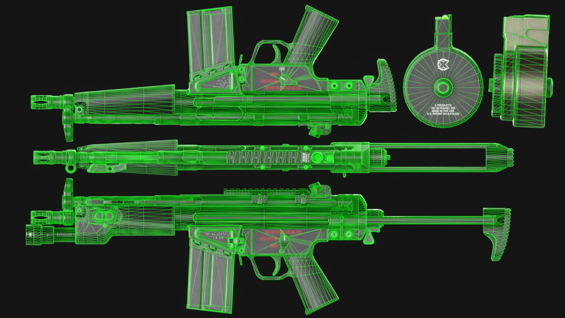 3D model Fleming Firearms HK51 - PDW Carbine Pack - Game Asset VR / AR ...