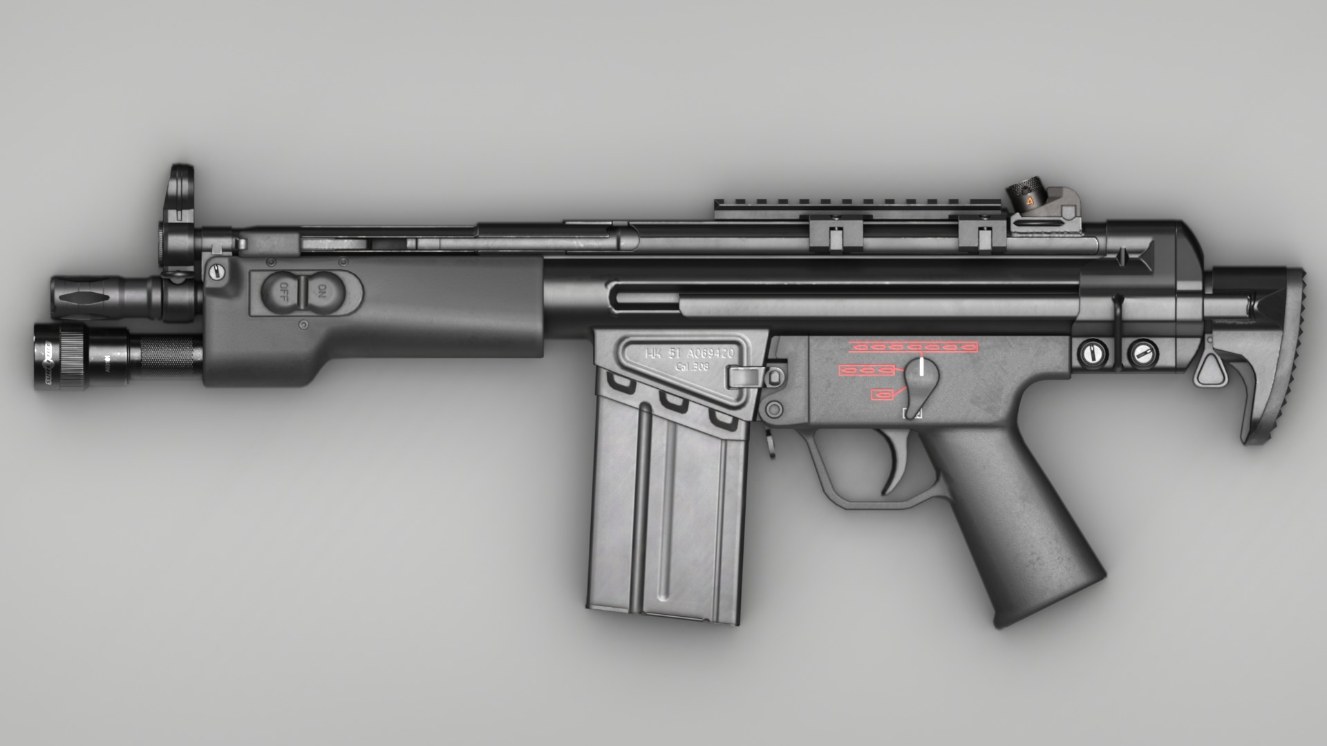 3D model Fleming Firearms HK51 - PDW Carbine Pack - Game Asset VR / AR ...