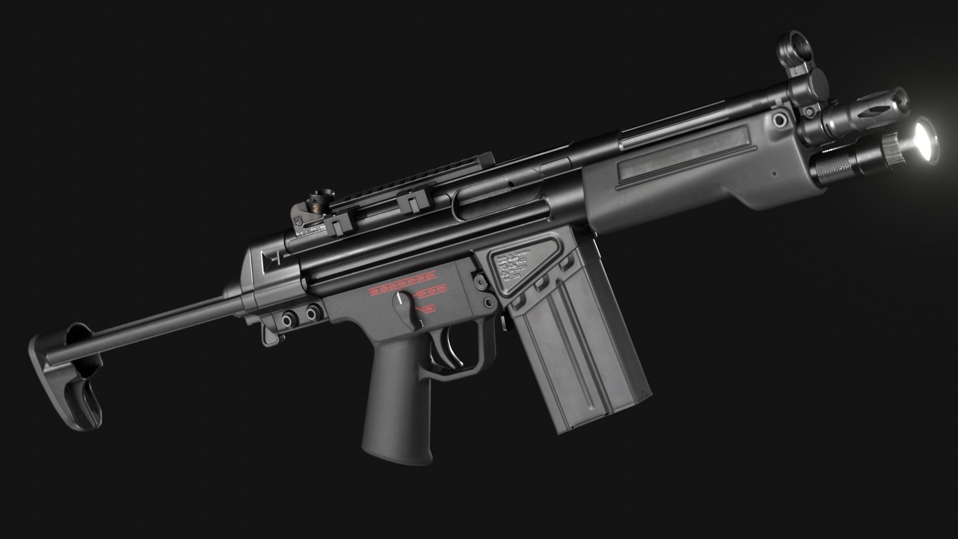 3D model Fleming Firearms HK51 - PDW Carbine Pack - Game Asset VR / AR ...