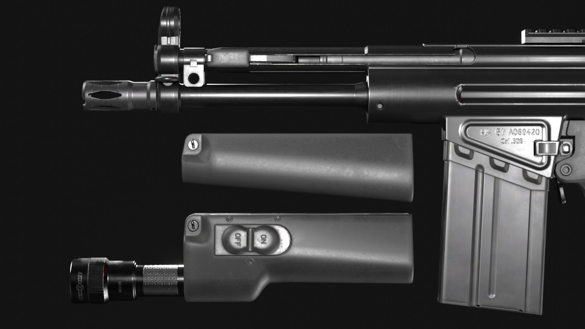 3D model Fleming Firearms HK51 - PDW Carbine Pack - Game Asset VR / AR ...