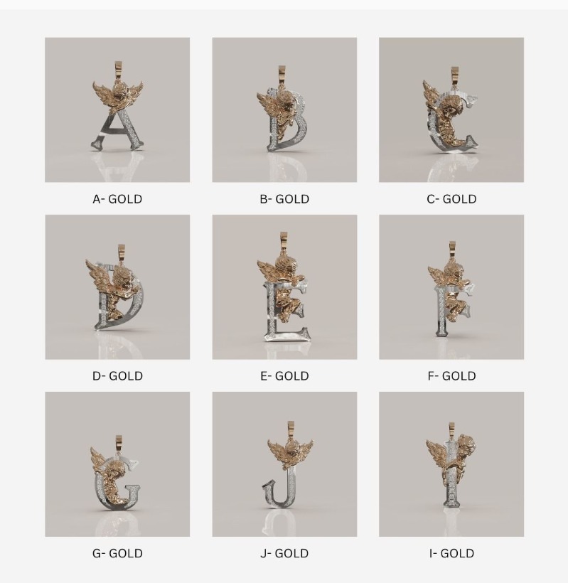 Angel Letter K 3D Model for Jewelry Design Printable Model 3D model 3D ...