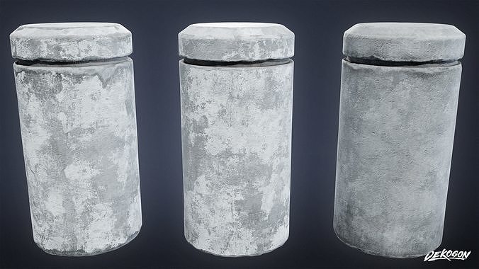 3D model ROADSIDE - Concrete Block 12 - LOW POLY AND NANITE VR / AR ...