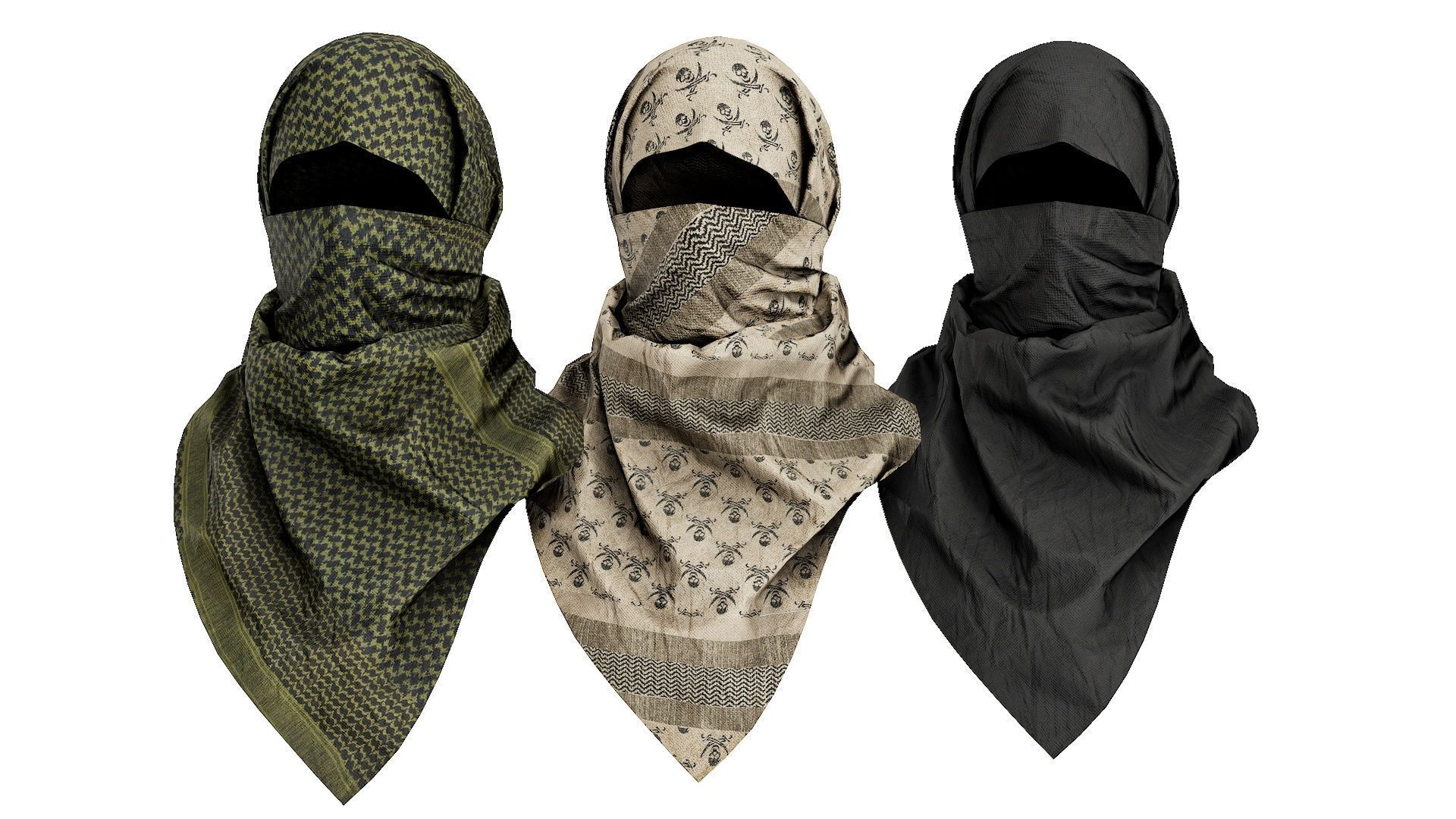 3D model Shemagh Scarf VR / AR / low-poly | CGTrader