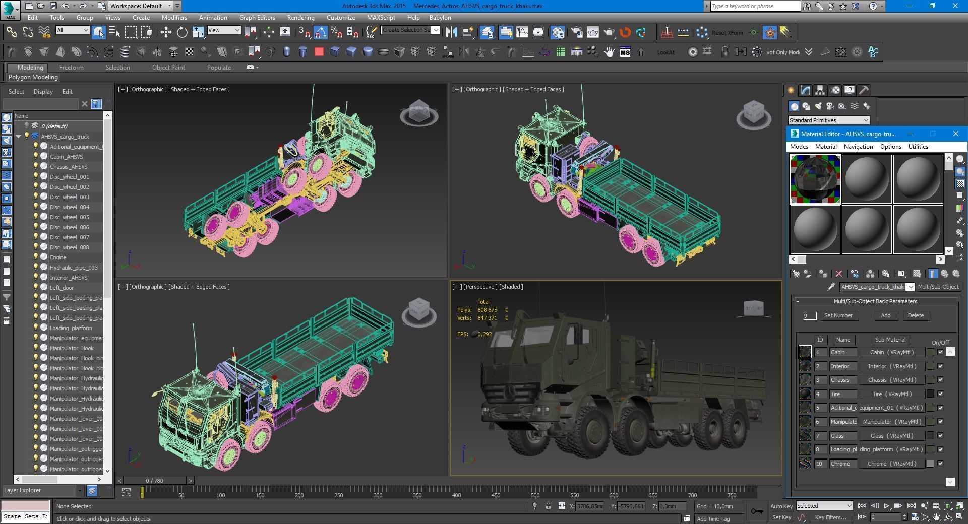 Mercedes-Benz Actros AHSVS cargo truck 3D model | CGTrader