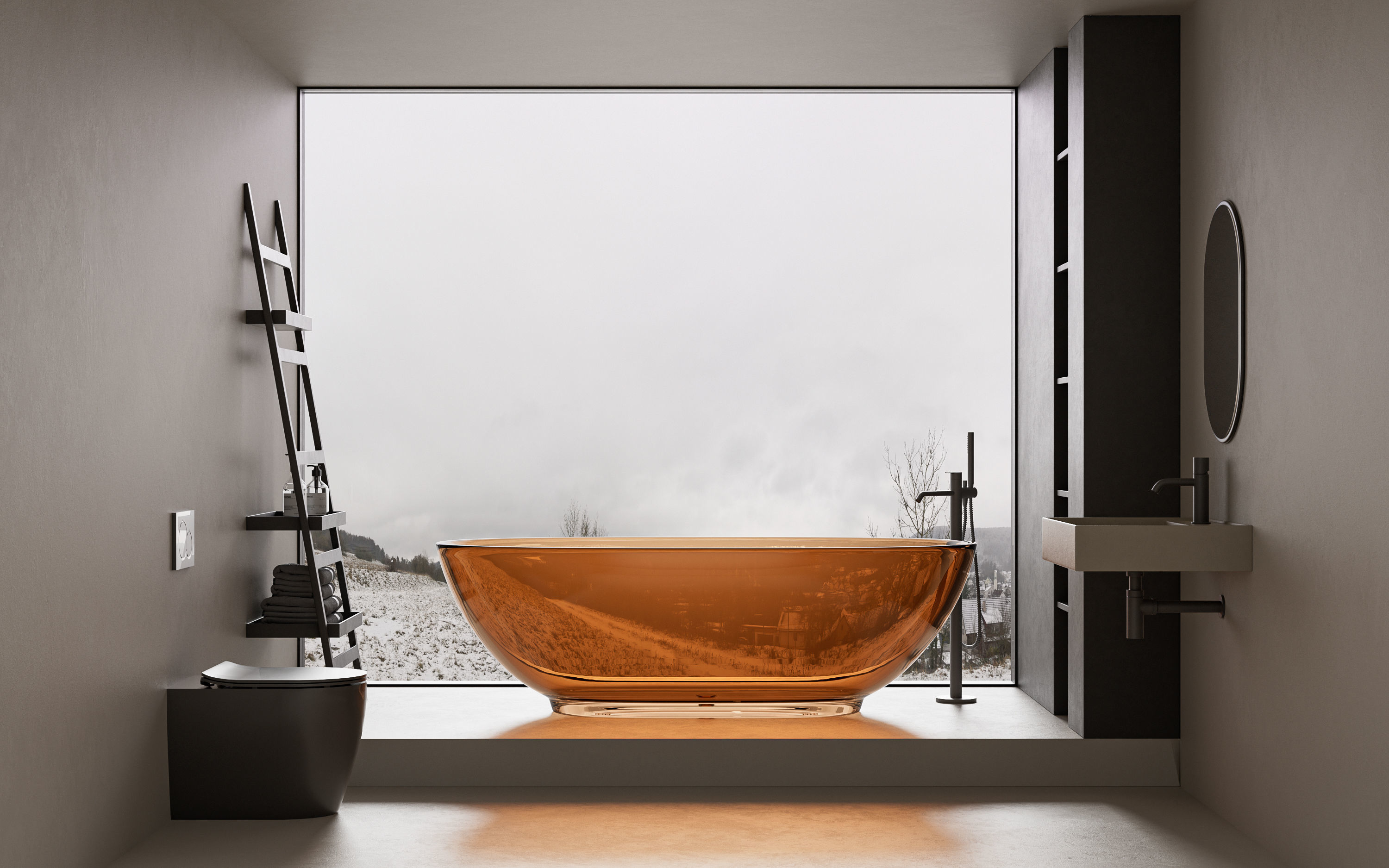 Bathroom scene project wash basin bathtub model washroom 3D model ...
