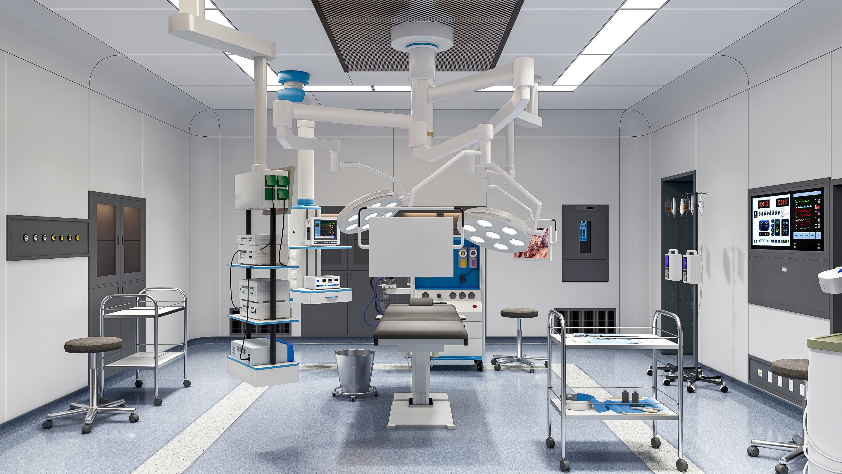 Hospital Laparoscopic operating room 3D model | CGTrader