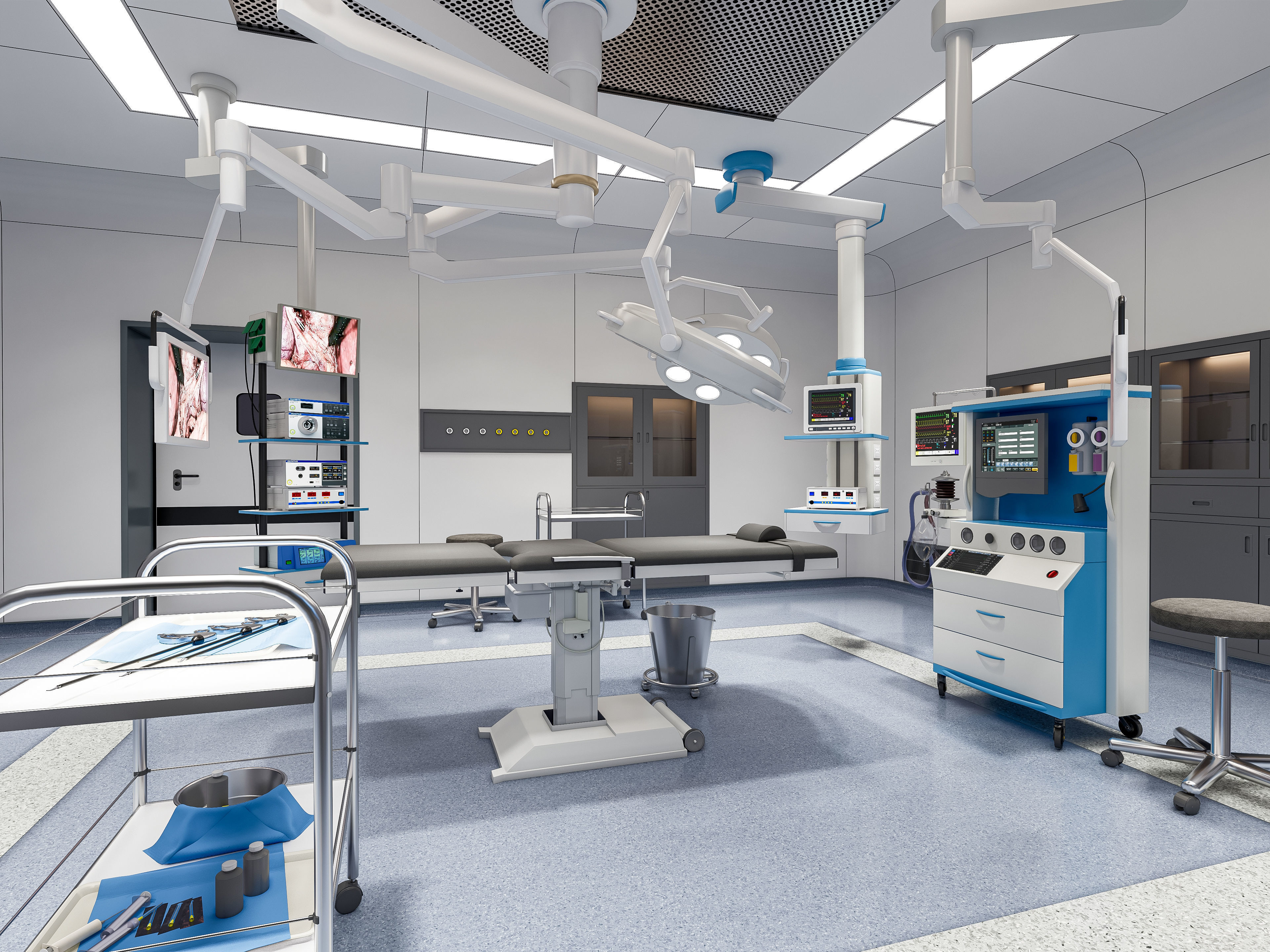 Hospital Laparoscopic operating room 3D model | CGTrader