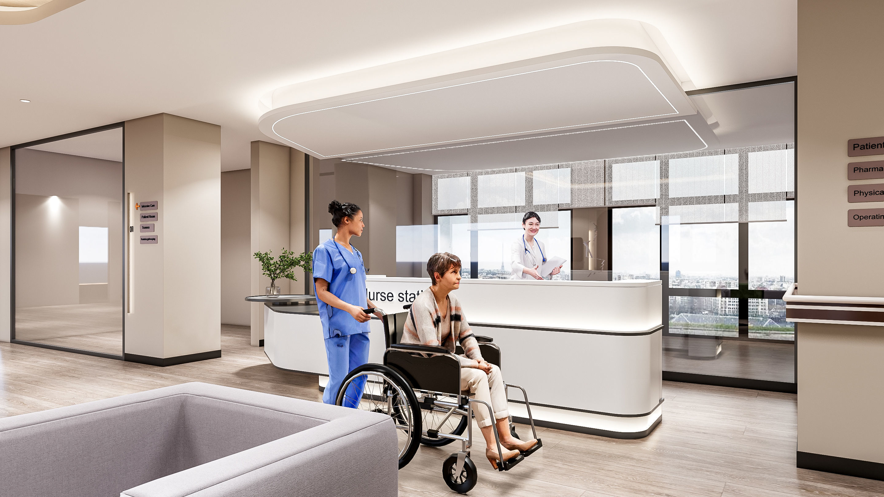 Hospital lobby reception hall 1 3D model | CGTrader