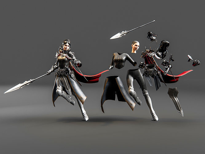 female warrior 3D model | CGTrader