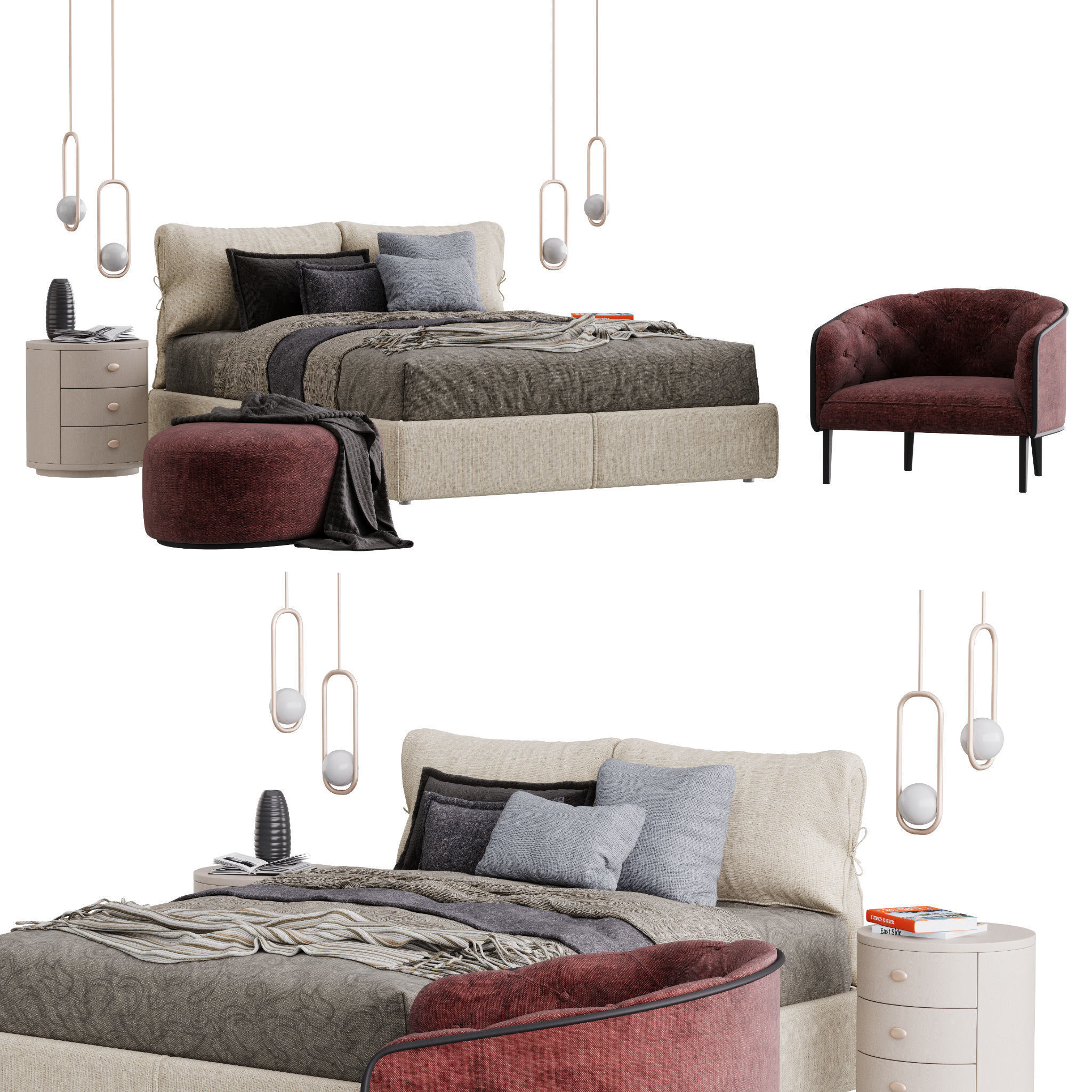 Archmodels vol 279 - collection of bedroom furniture 3D model | CGTrader