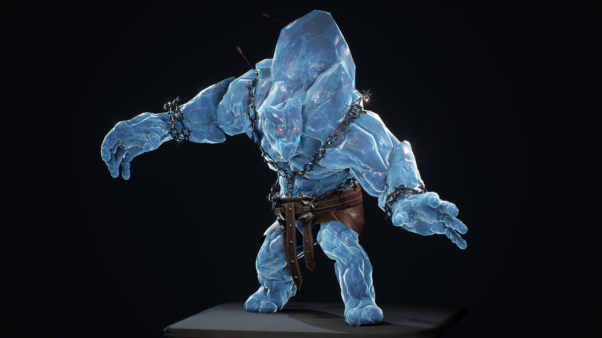 3D model Golem - Ice Fire Stone Elemental Game-ready model VR / AR ...