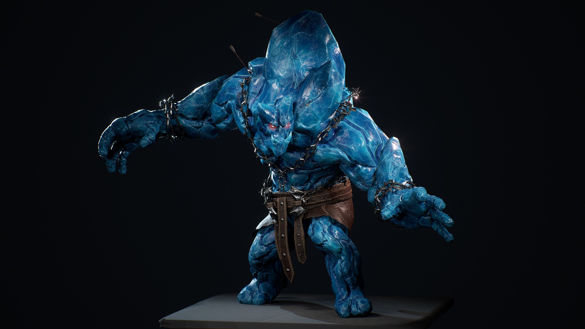 3D model Golem - Ice Fire Stone Elemental Game-ready model VR / AR ...