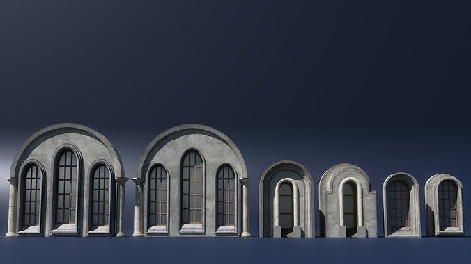 3D model Medieval Window Set VR / AR / low-poly | CGTrader