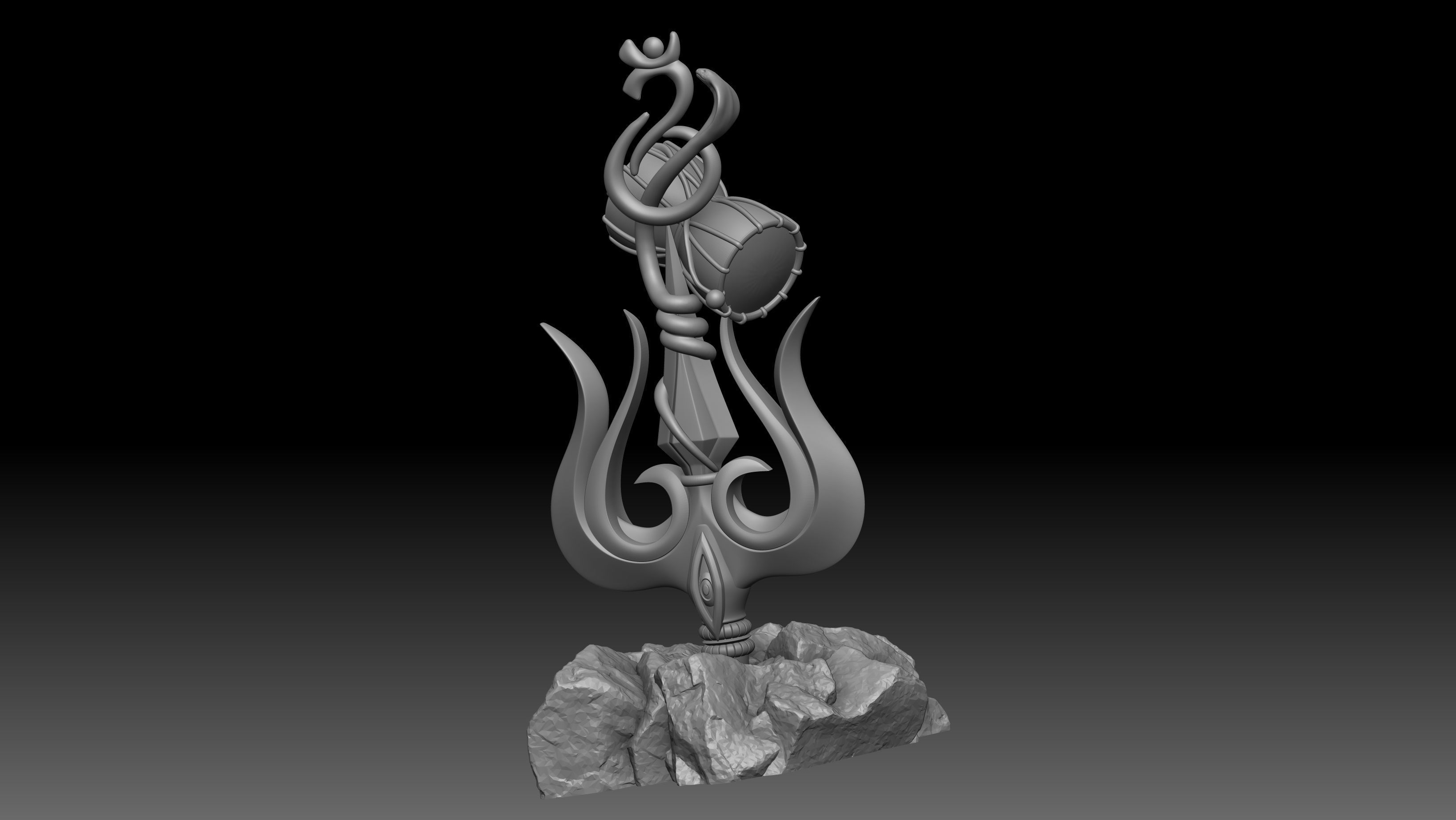 Shiva trishul with om symbol for 3d print 3D model 3D printable | CGTrader