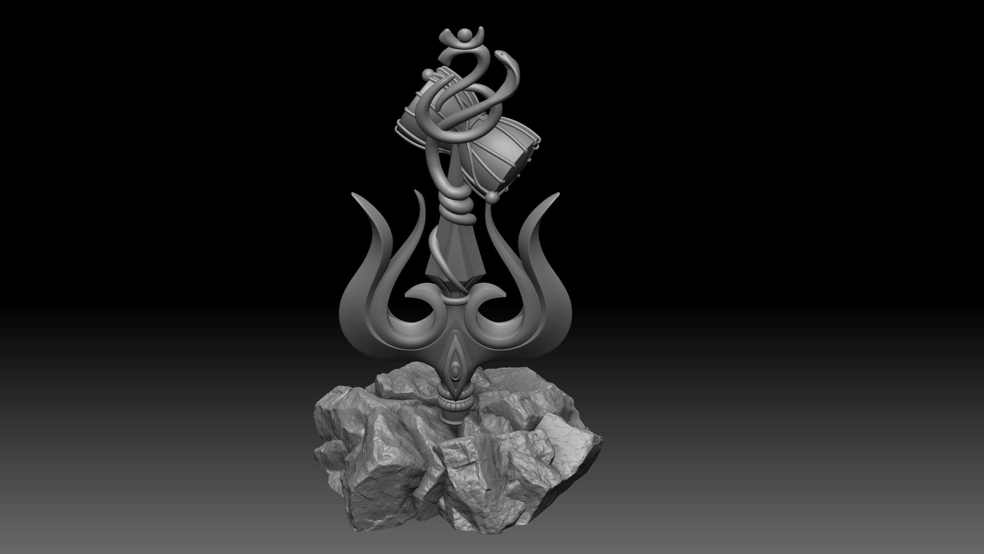 Shiva trishul with om symbol for 3d print 3D model 3D printable | CGTrader