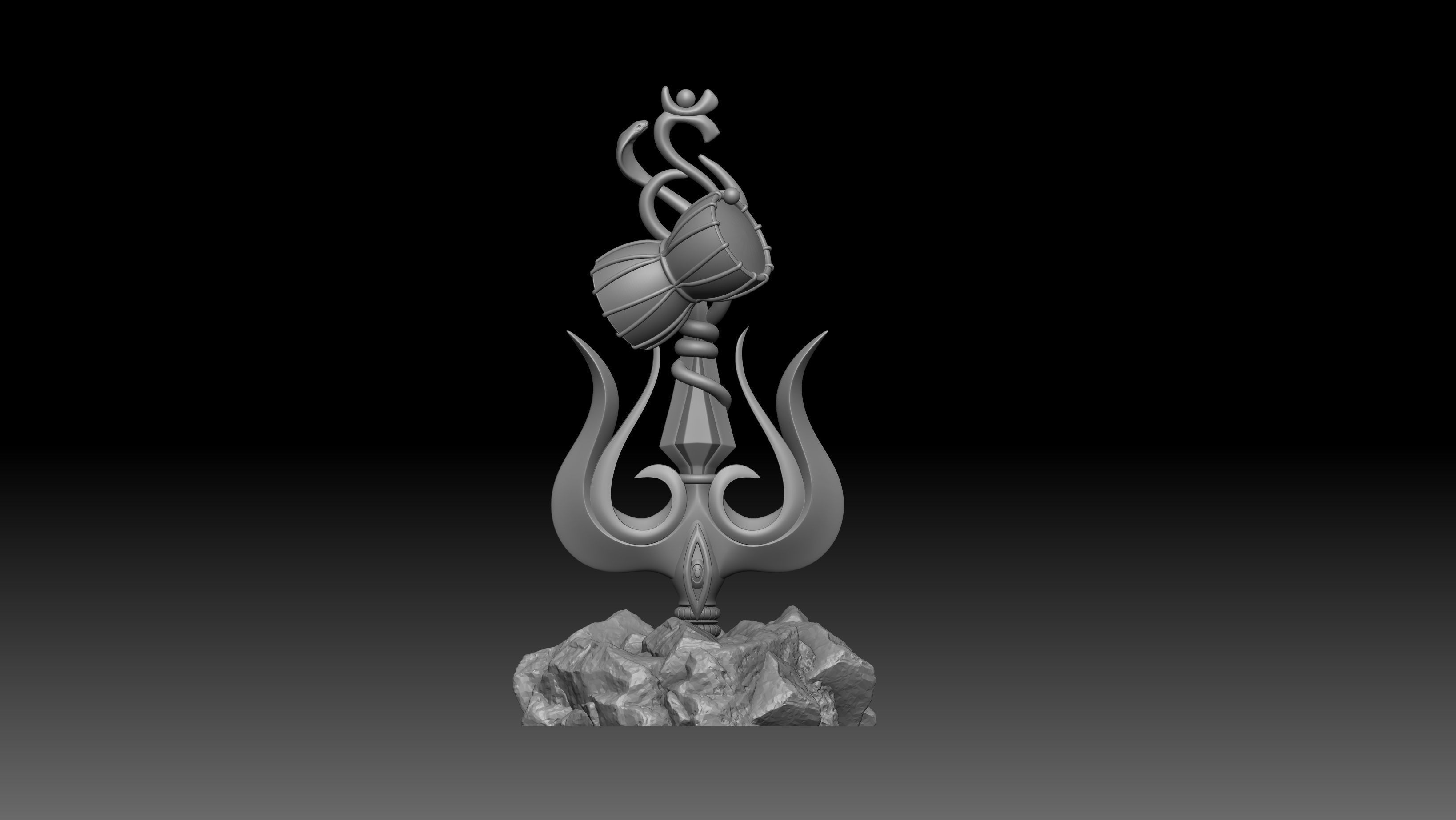 Shiva trishul with om symbol for 3d print 3D model 3D printable | CGTrader