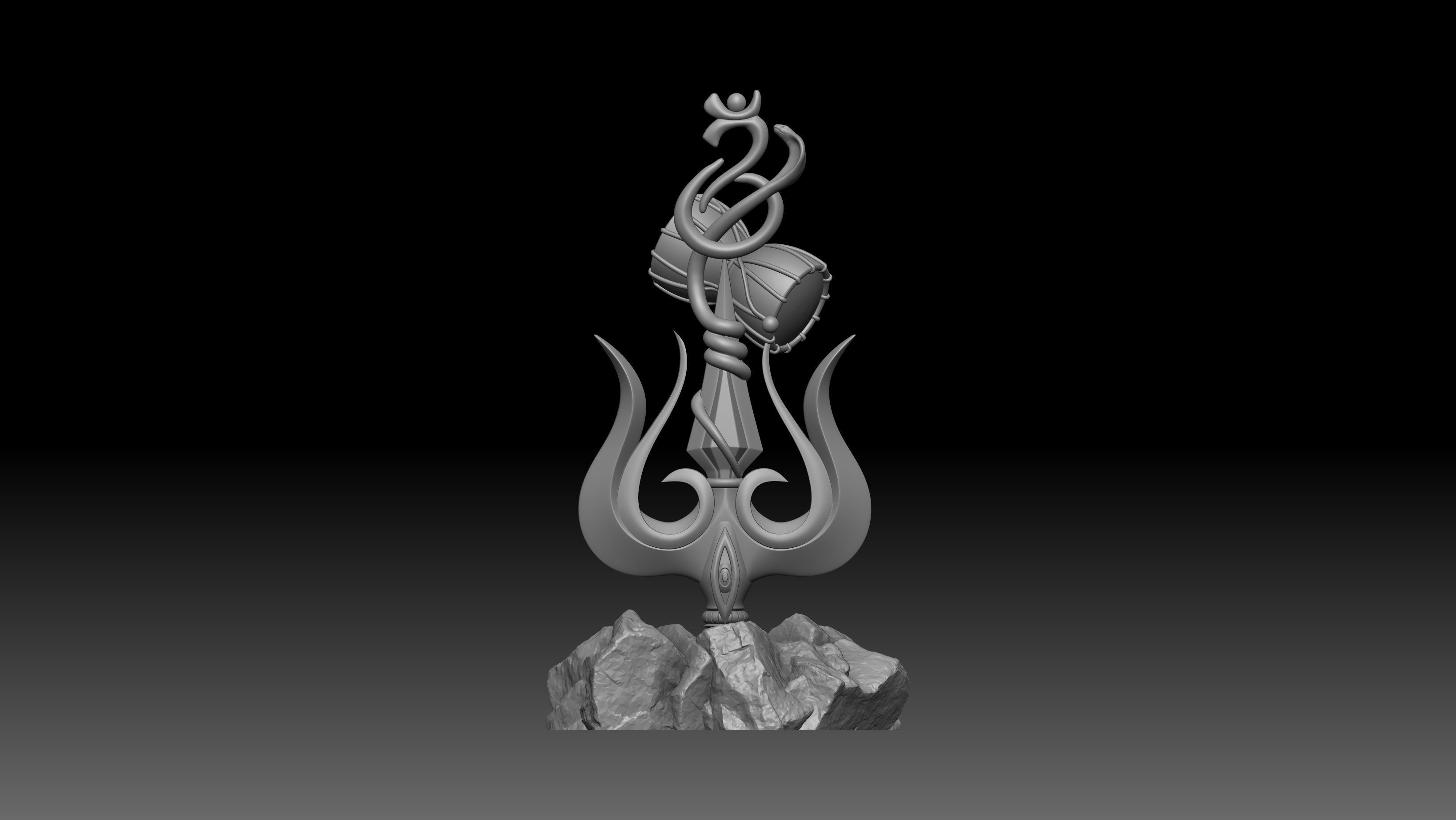 Shiva trishul with om symbol for 3d print 3D model 3D printable | CGTrader