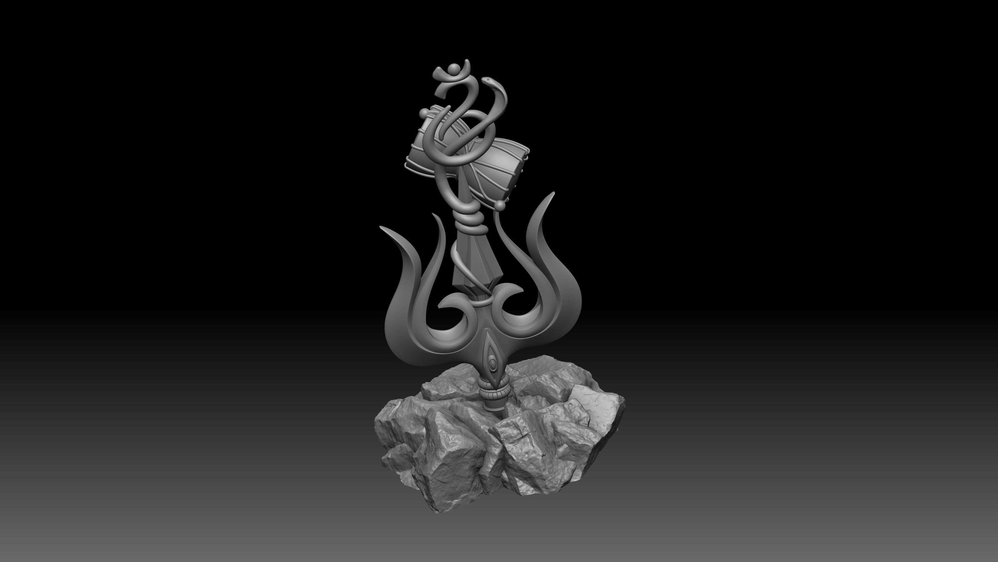 Shiva trishul with om symbol for 3d print 3D model 3D printable | CGTrader
