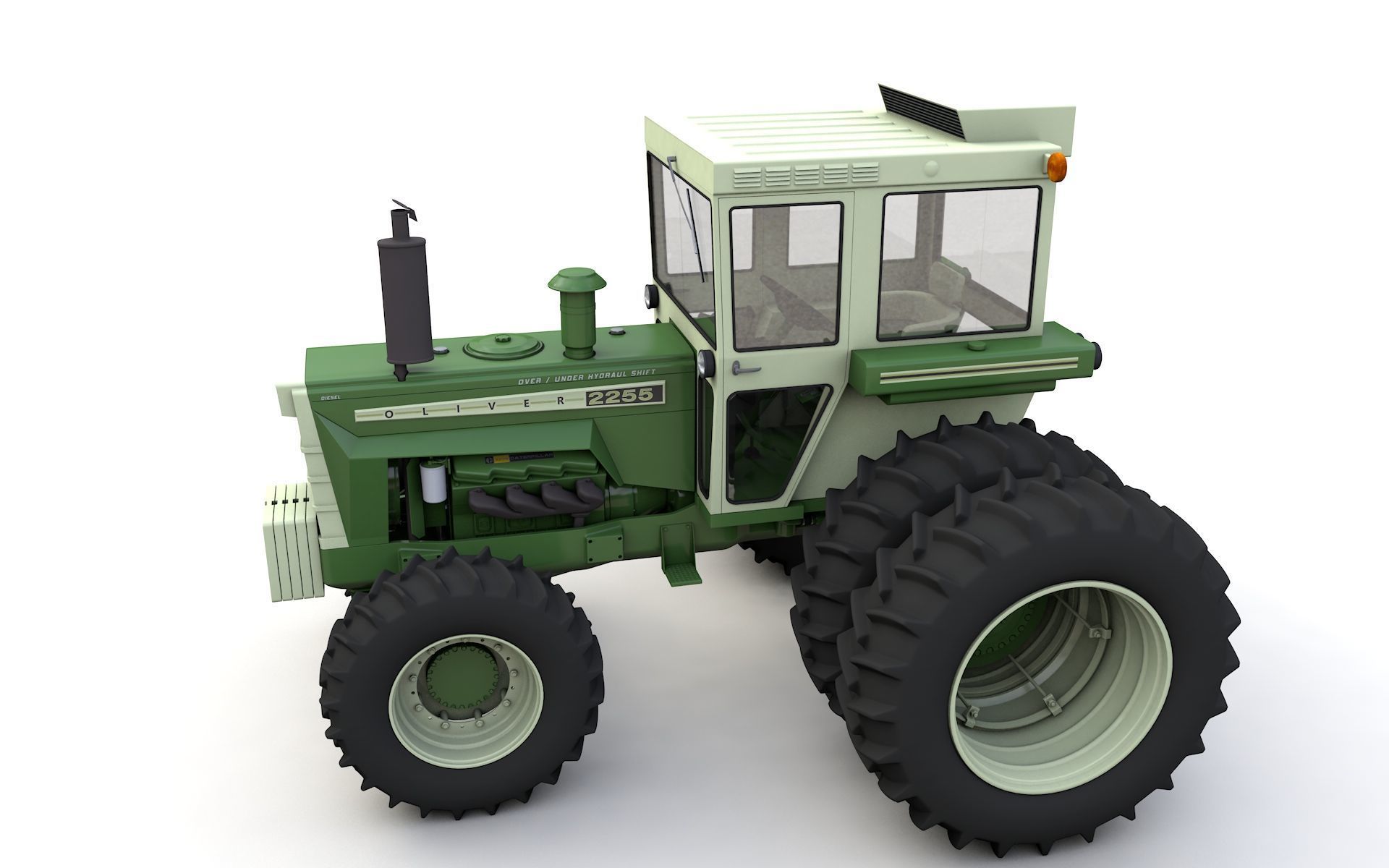 Oliver 2255 4WD Tractor with Cabine 1972 3D model | CGTrader