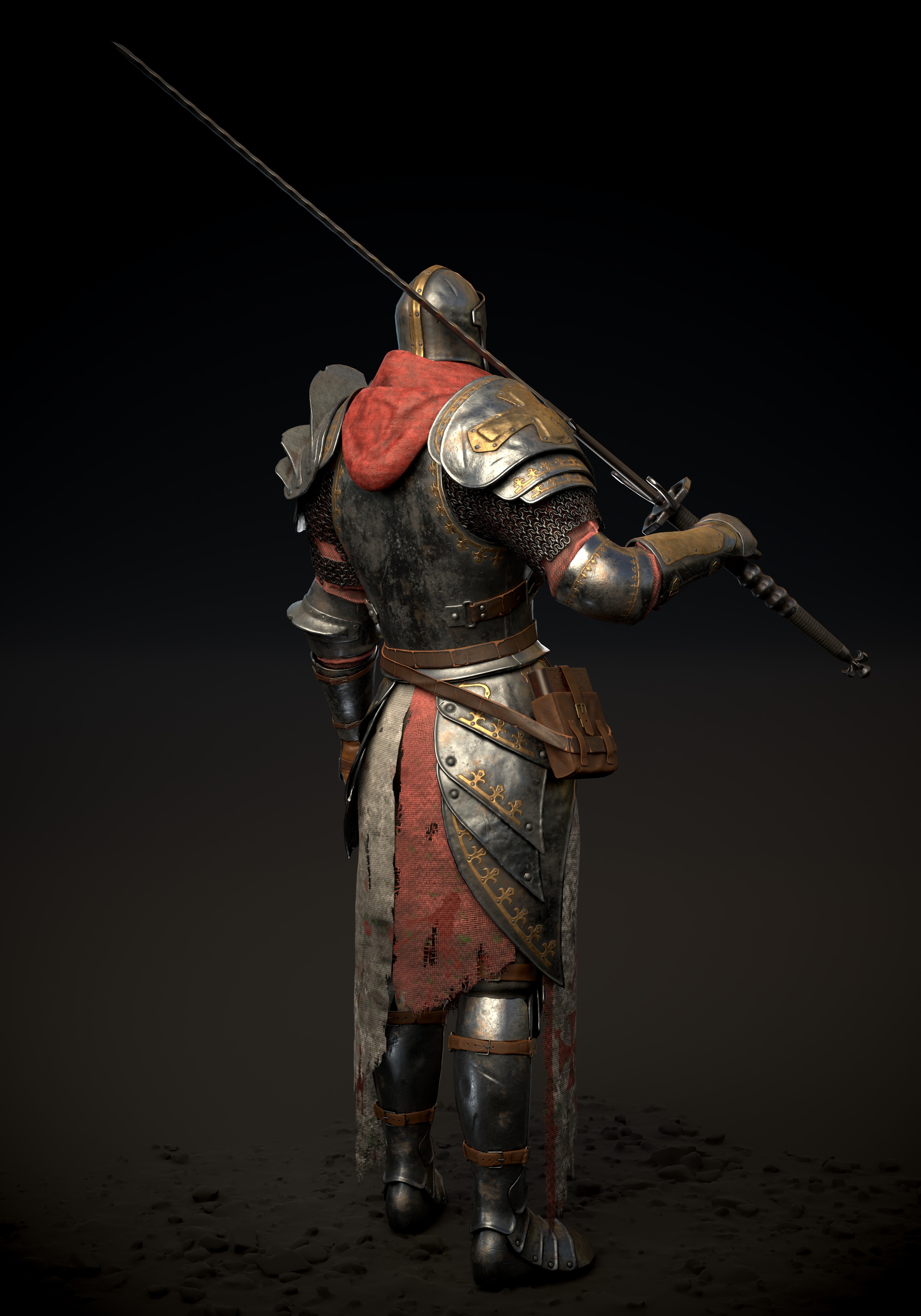 3D model Medieval knight Templier VR / AR / low-poly | CGTrader