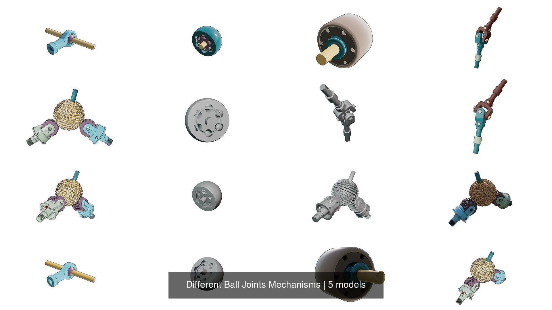 Different Ball Joints Mechanisms 3D Model Collection | CGTrader