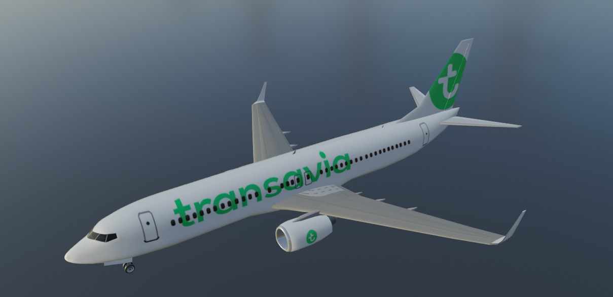 3D model Transavia Boeing 737-800 low poly 3D Model VR / AR / low-poly ...