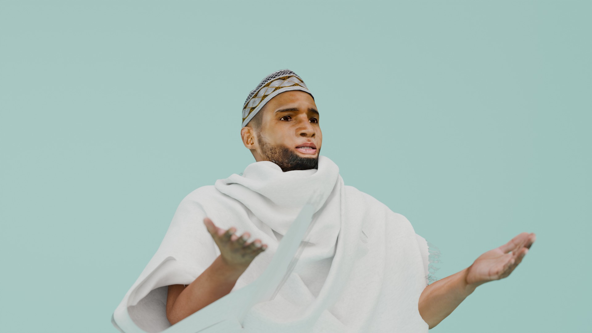 Muslim and hajj man free 3D model animated rigged | CGTrader