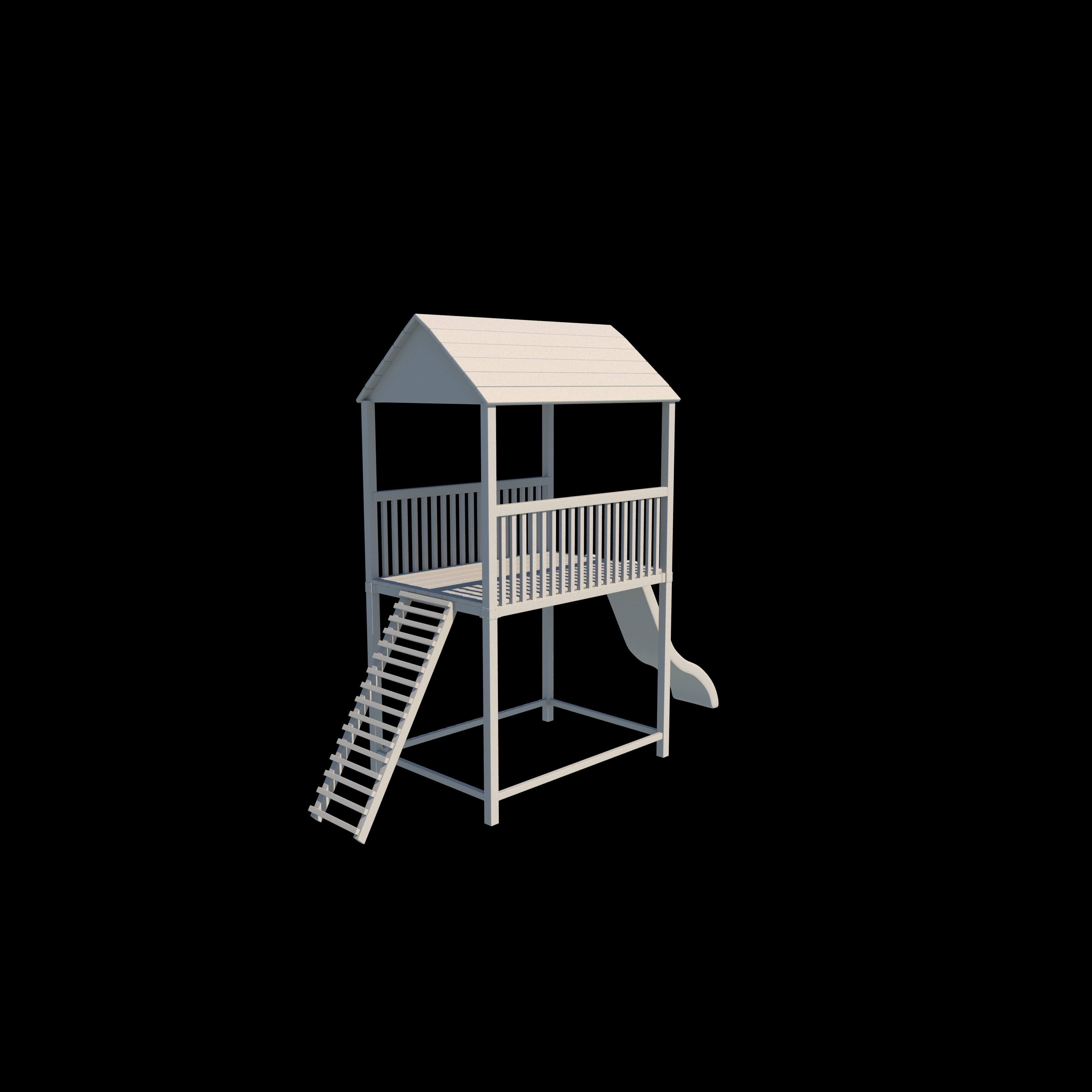 Playground Wooden Slide 3D model animated | CGTrader