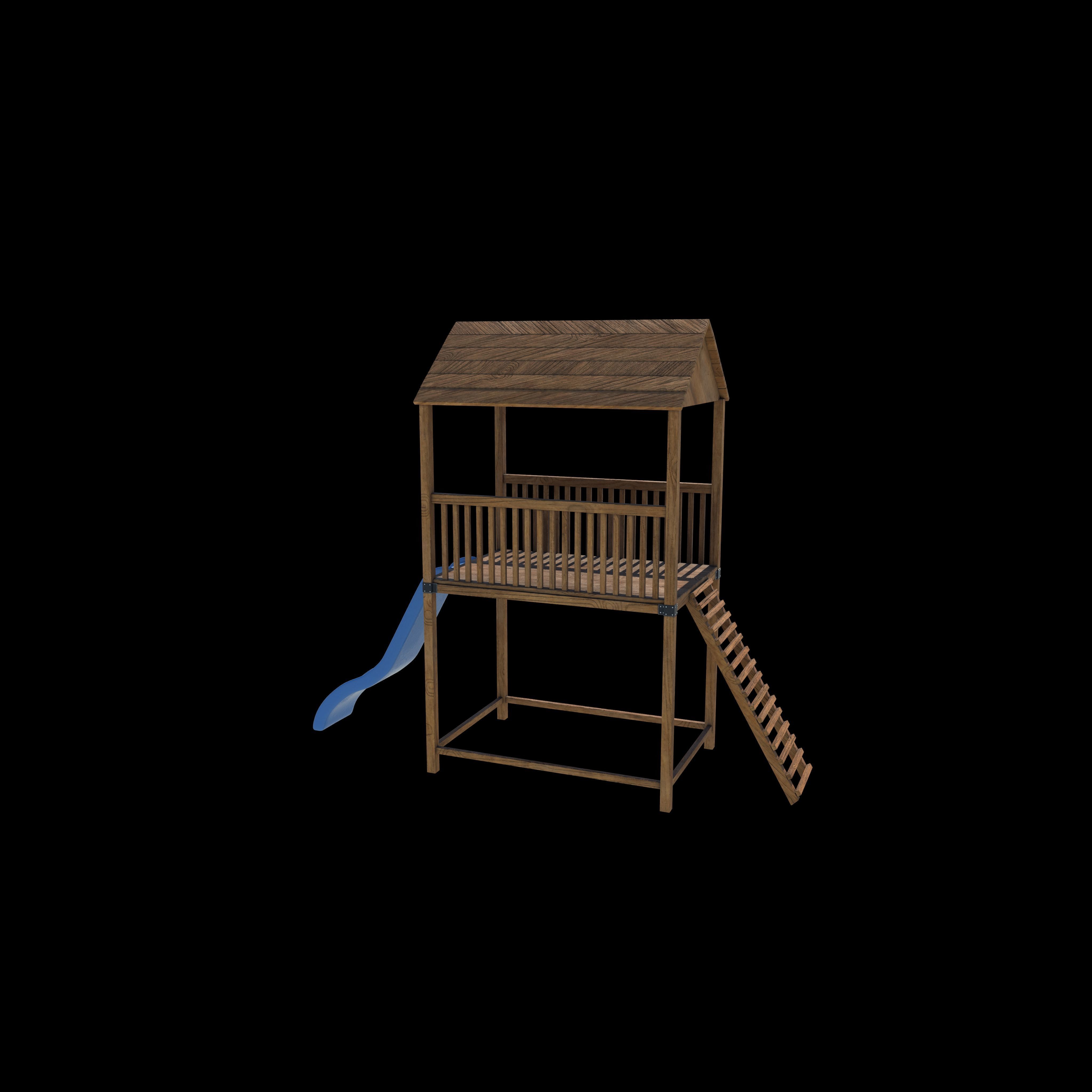 Playground Wooden Slide 3D model animated | CGTrader