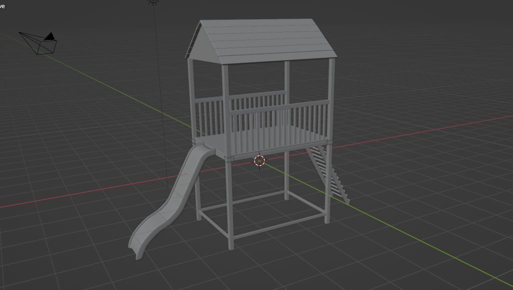 Playground Wooden Slide 3D model animated | CGTrader