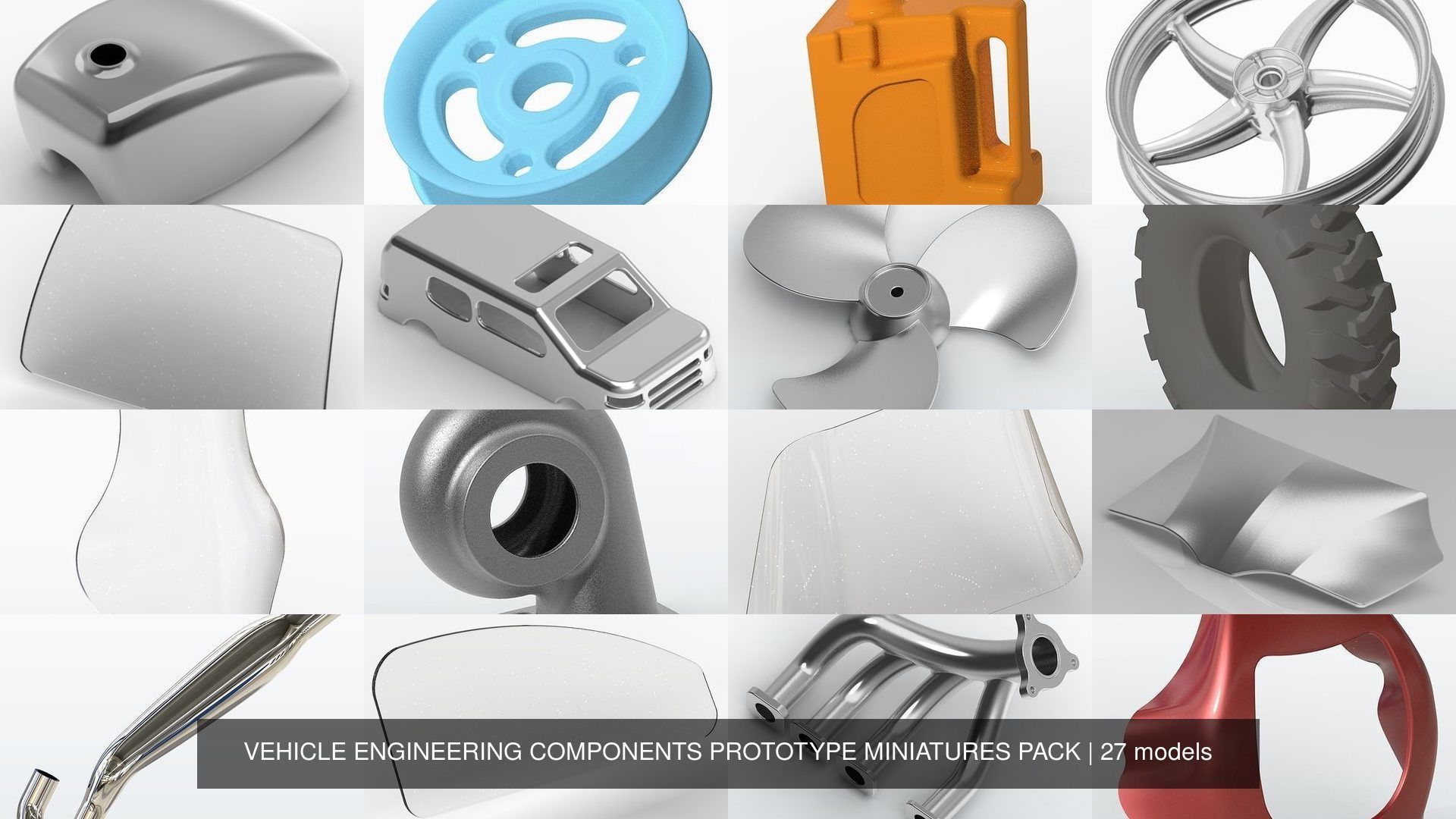 VEHICLE ENGINEERING COMPONENTS PROTOTYPE MINIATURES PACK 3D Model ...
